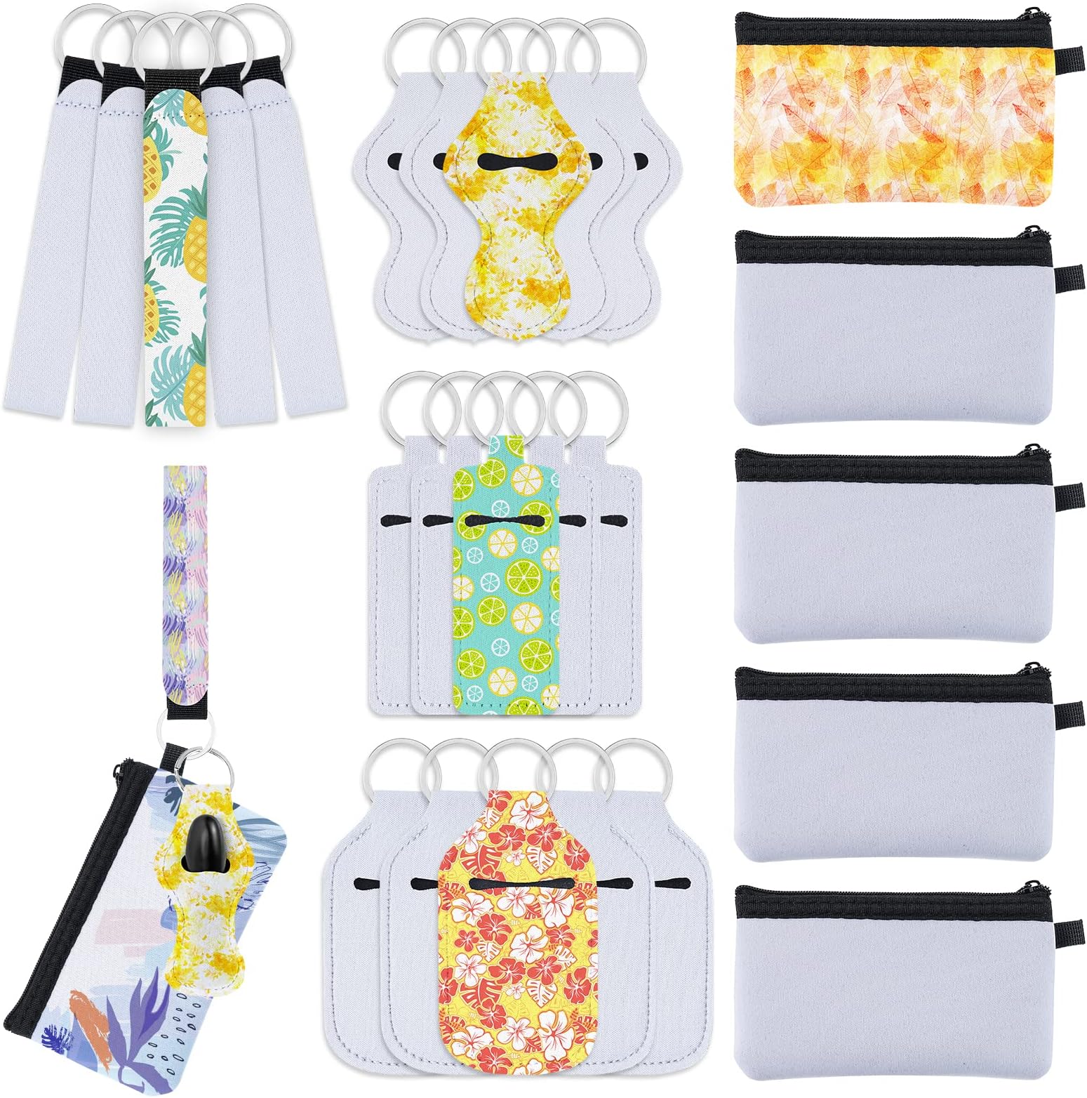Amazon.com: Pletpet 10 Pcs Sublimation Wristlet Keychain Blank ...