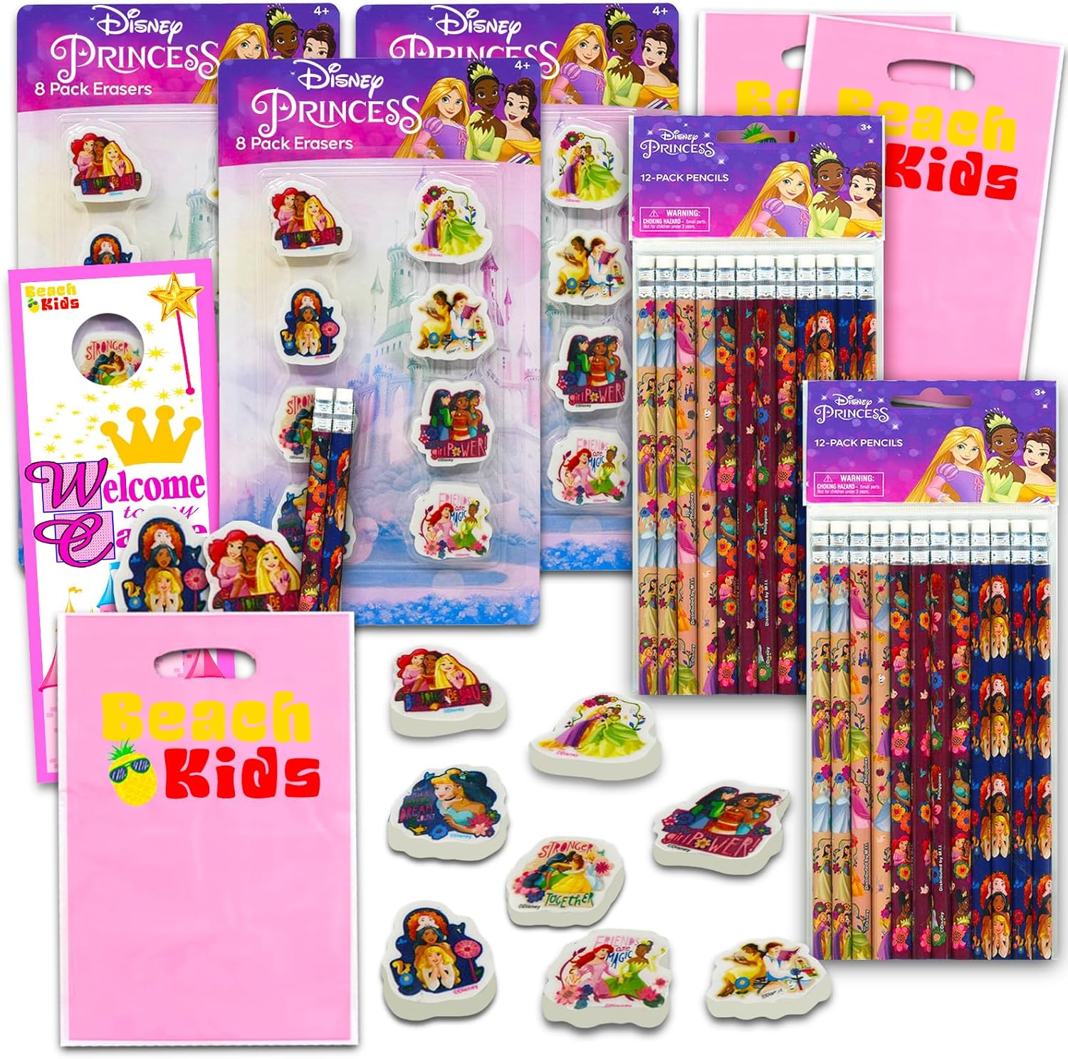 Amazon.com: Disney Princess Party Favor Goodie Bag Set - Bundle with ...