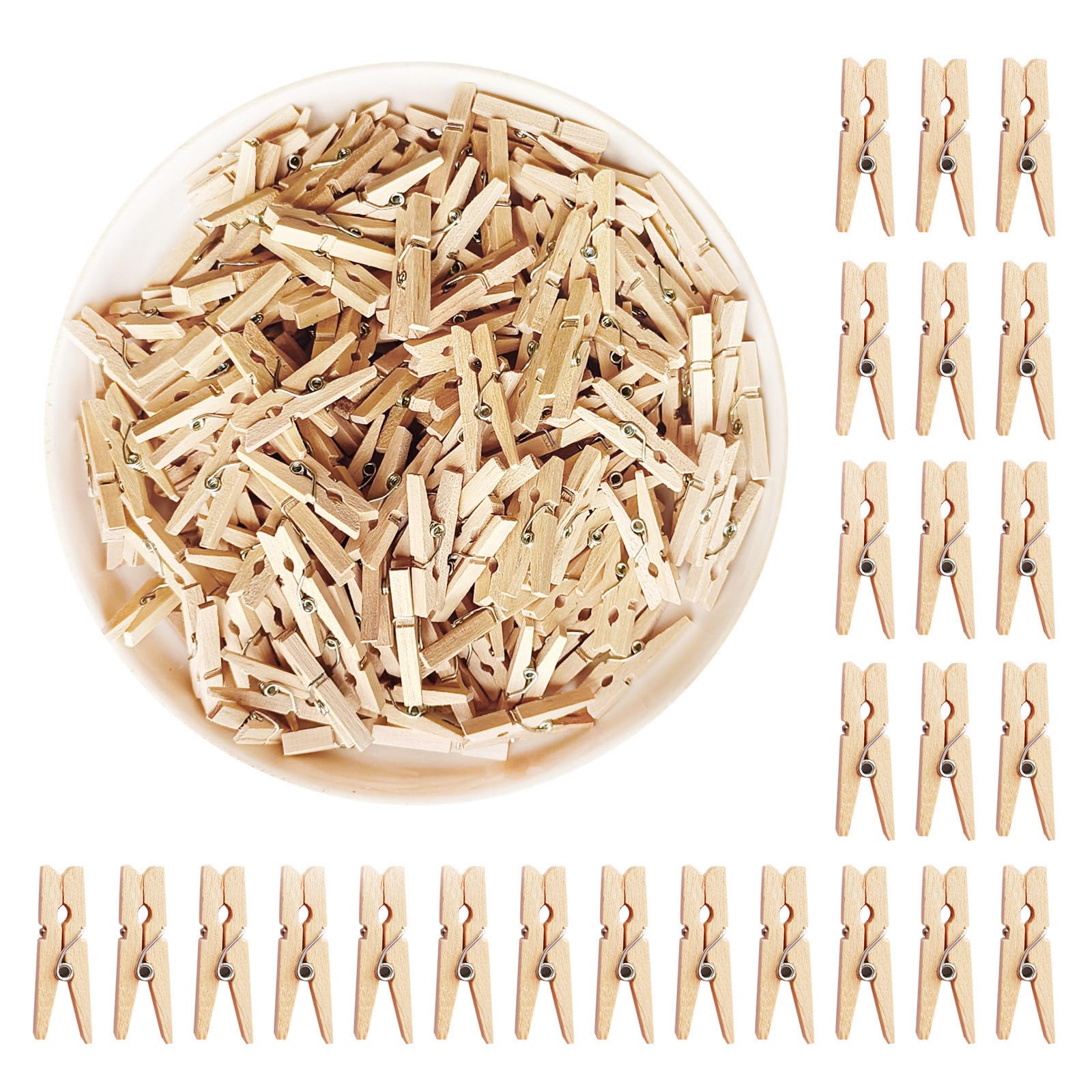 Amazon.com: MUUZLL Wooden Clothespins, Wooden Clothes Pins, Natural ...