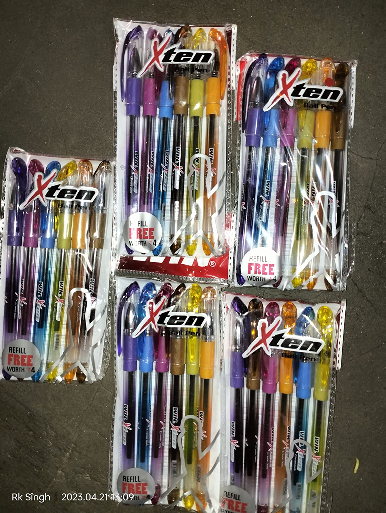 WIN X-Ten Ball Pens | Set of 20 Blue Ink Pens | Elasto Grip | 0.7 mm ...