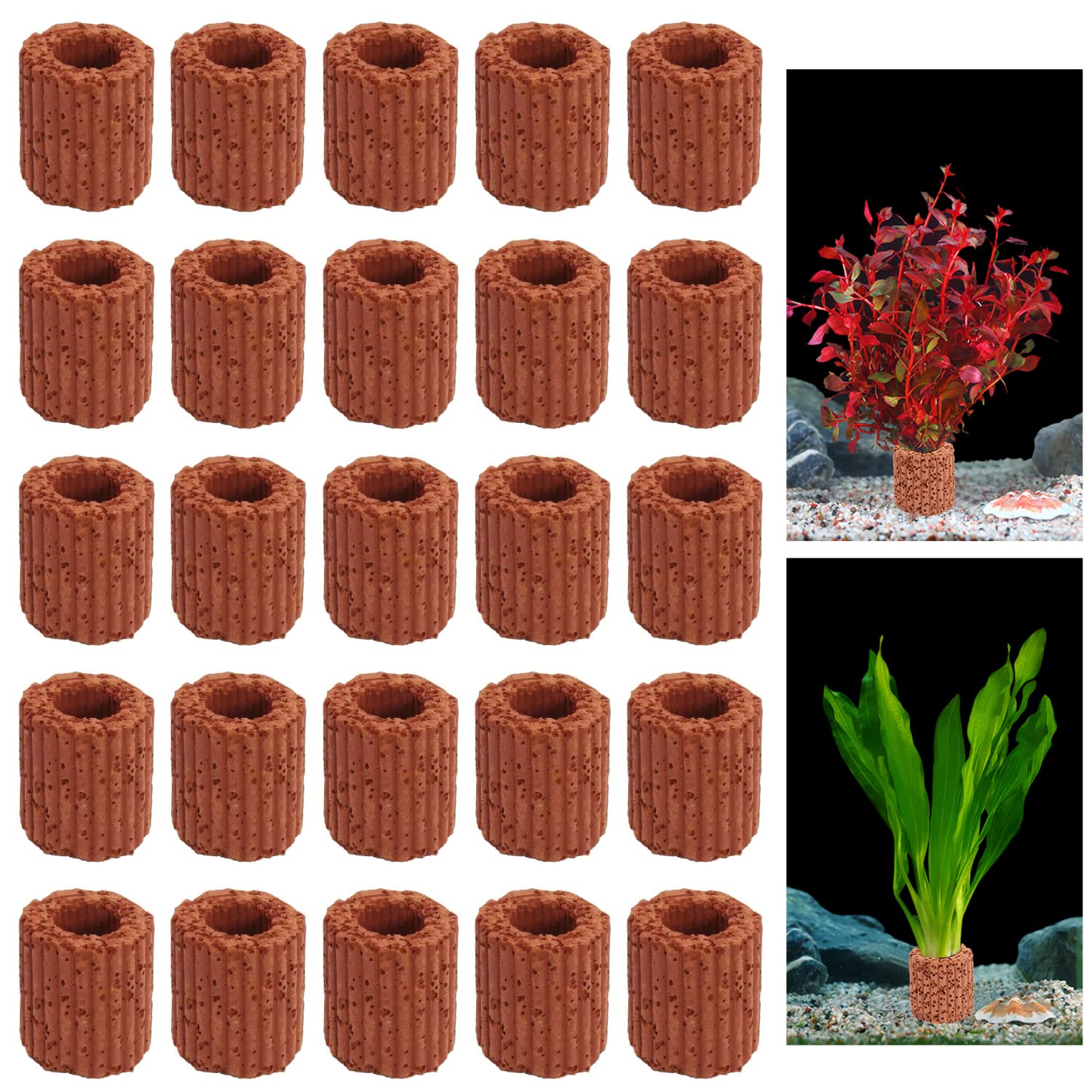 25 Pcs Aquarium Water Plants Fixed Ring, Ceramic Aquatic Water Plant ...