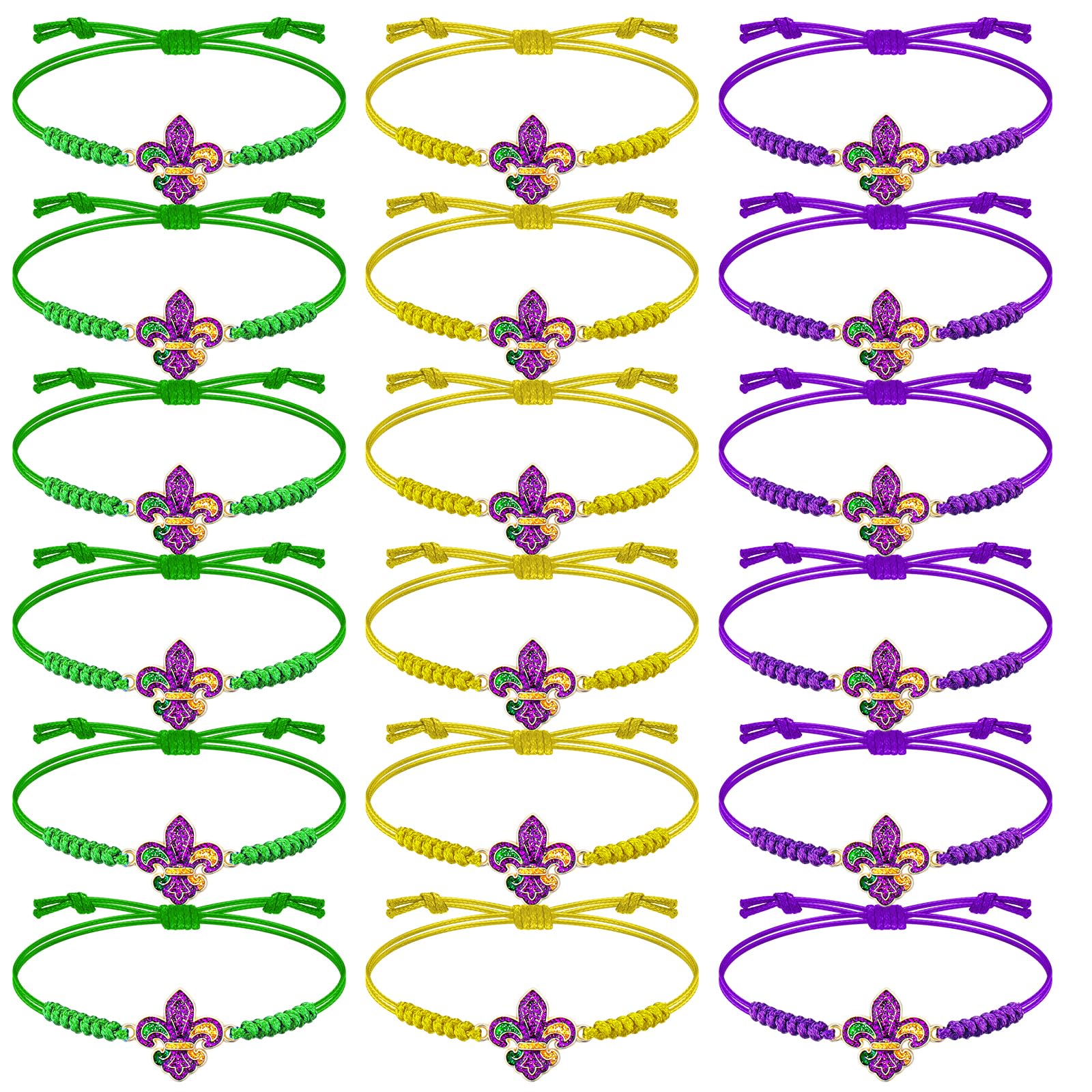 Amazon.com: Sasylvia 24 Pcs Mardi Gras Bracelets for Women Carnival ...