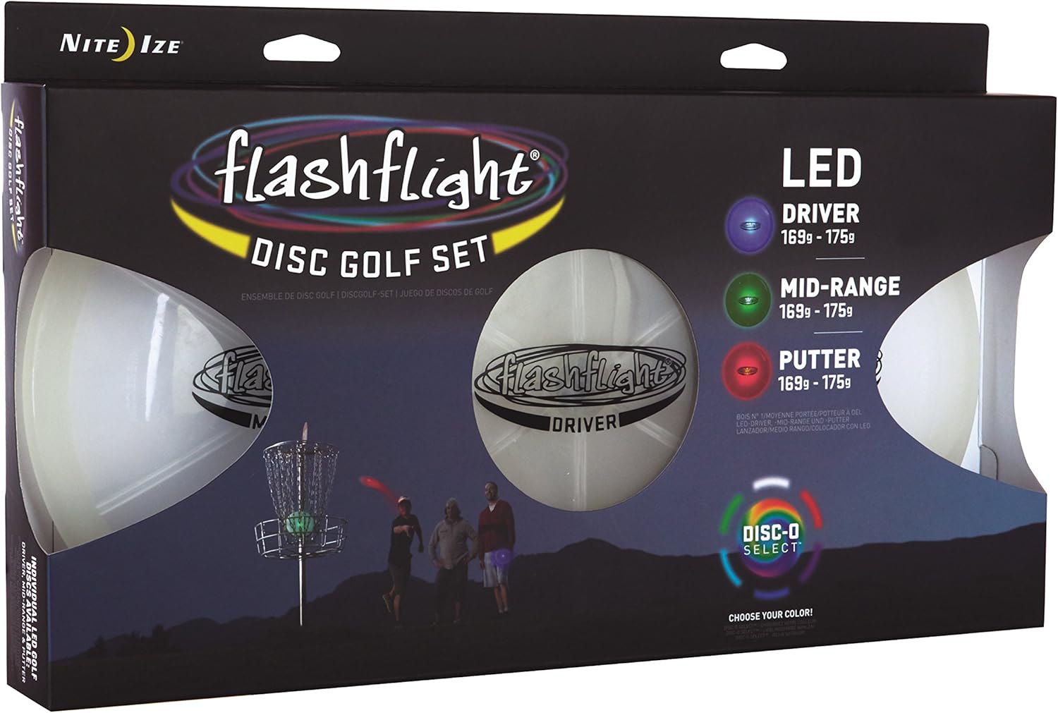 Amazon.com : Nite Ize Flashflight LED Disc Golf Discs, Light Up The ...