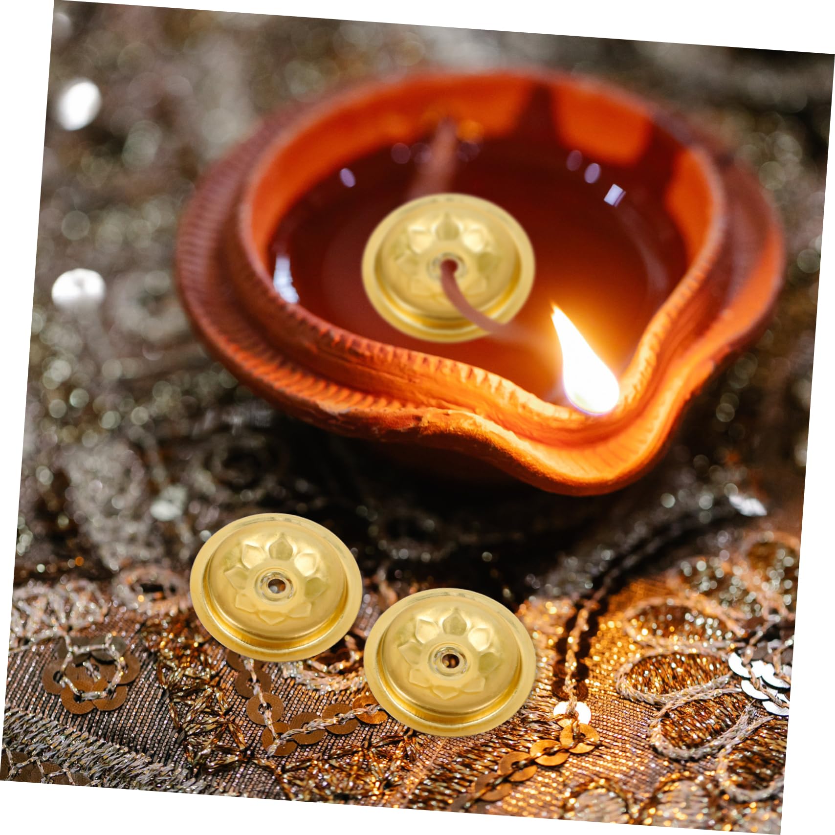 Floating Lamp TH-20Pcs Floating Wick Holdes Fo Oil Lamps Aluminum Ound ...