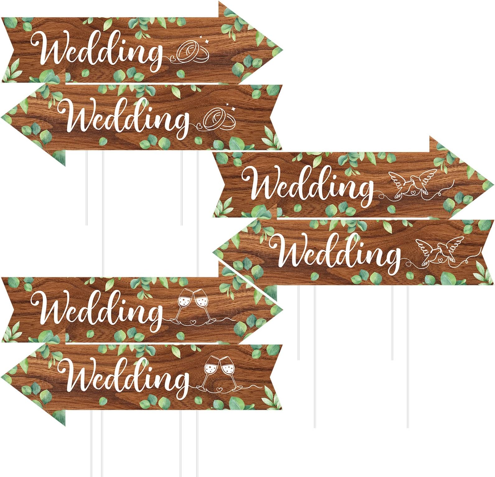 Amazon.com: Wedding 6 Pack of Grey and White Striped with Black Writing ...
