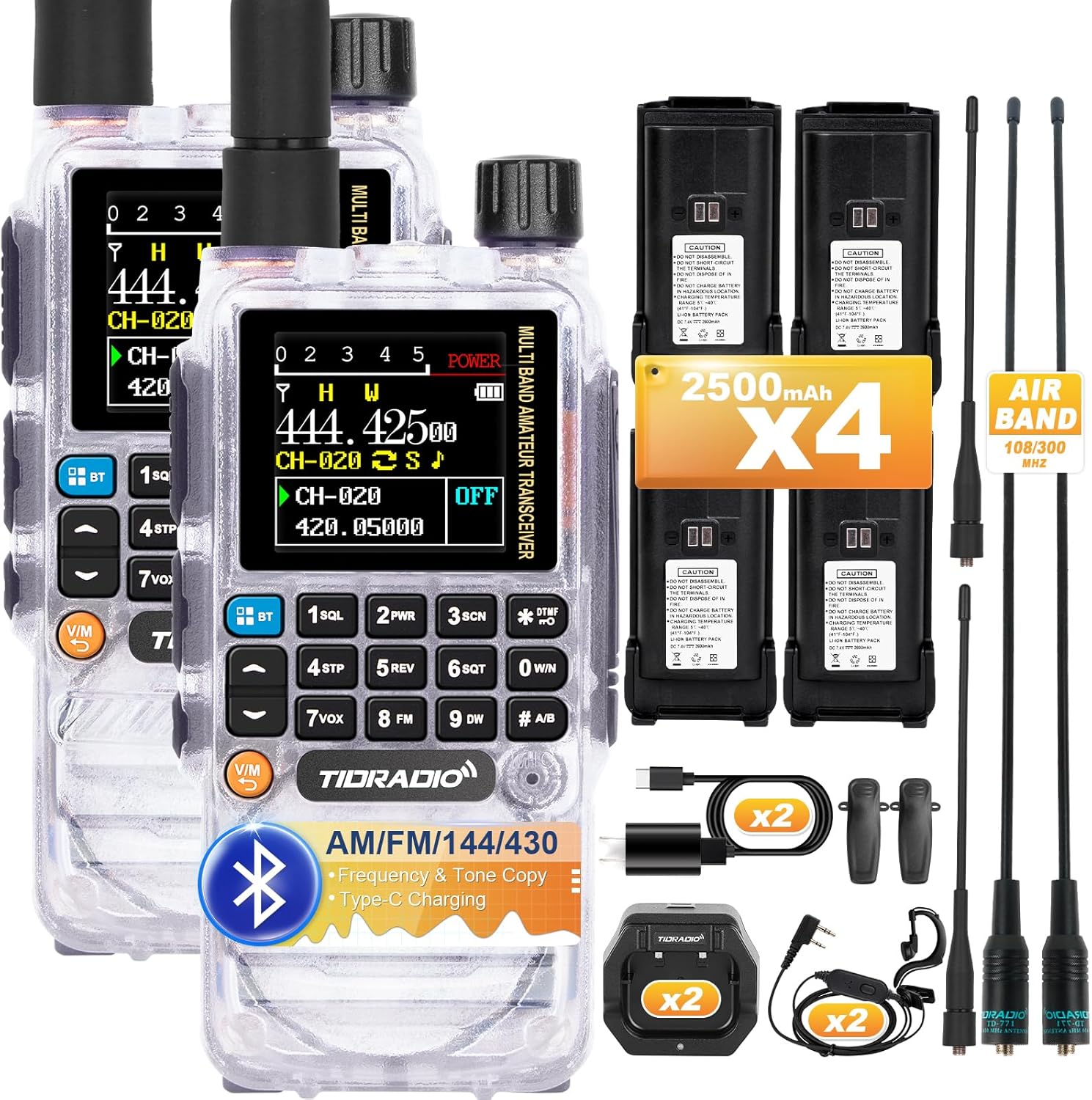 Amazon.com: TIDRADIO TD-H3 GMRS Radio,Type C & Wireless Programming(4 ...