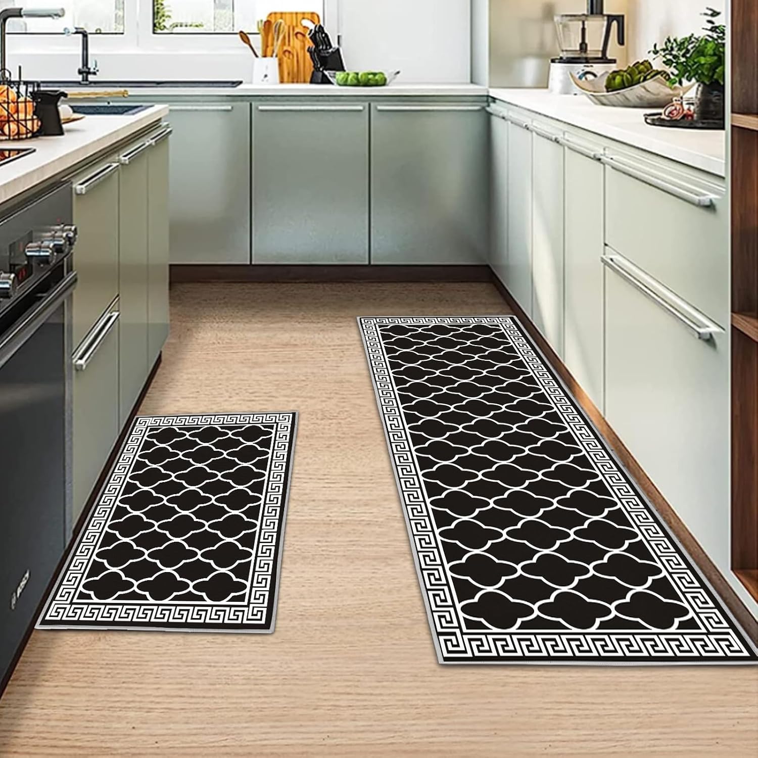 2 Pcs Kitchen Rugs and Mats, Anti Fatigue Kitchen Rug Sets,Comfort ...