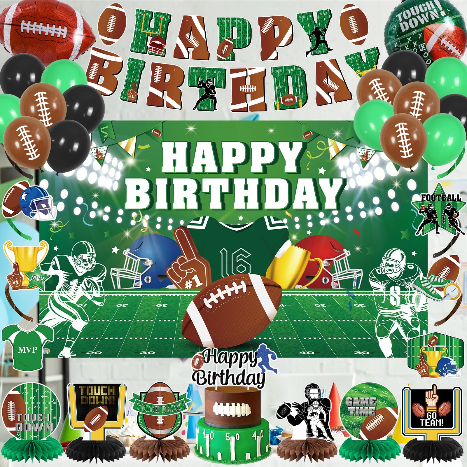 Snapklik.com : Football Birthday Party Decorations, 32PCS American ...
