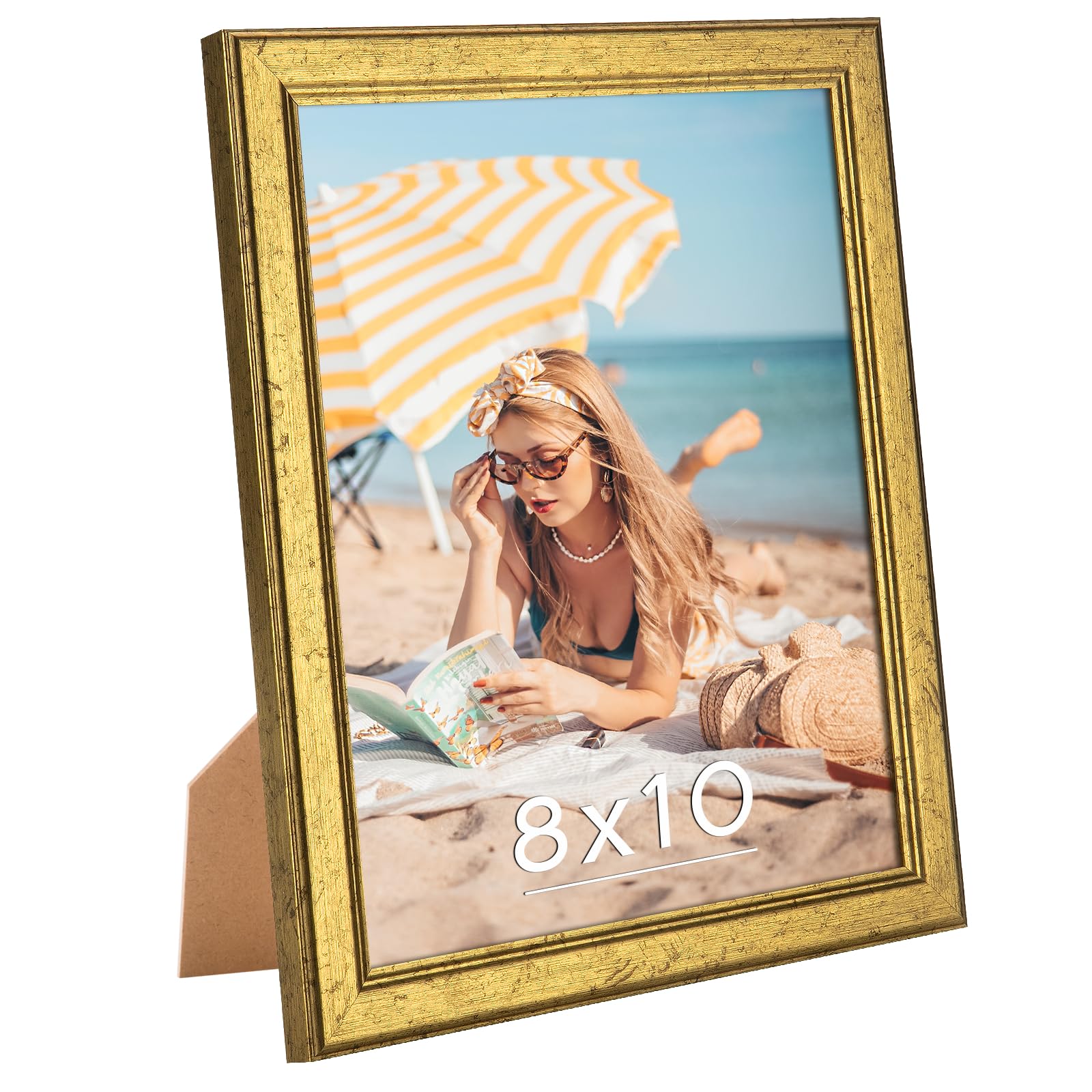 Amazon.com - Wood 8x10 Frame Set Gold, Ornate Natural Wooden 10x8in ...