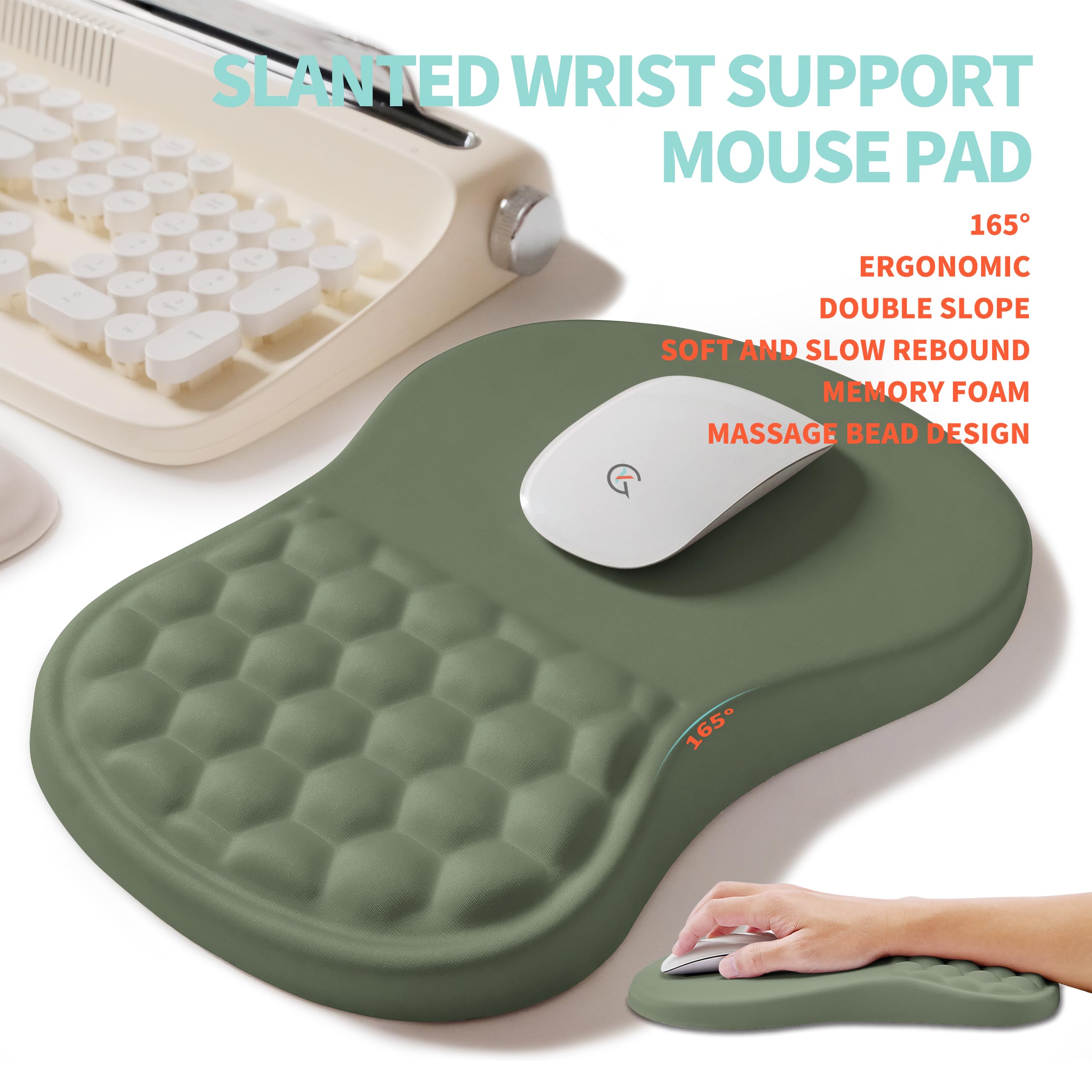 Snapklik.com : 2-in-1 Ergonomic Set, Wave Rise Keyboard Wrist Rest And ...