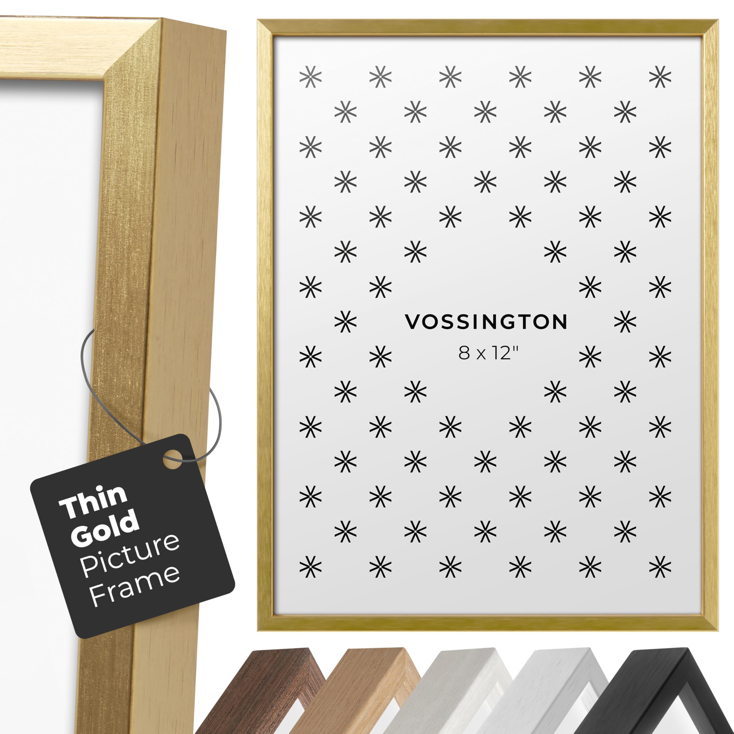 Amazon.com - Vossington 8x12 Frame Gold - Exclusive Thin 8 x 12 Gold ...