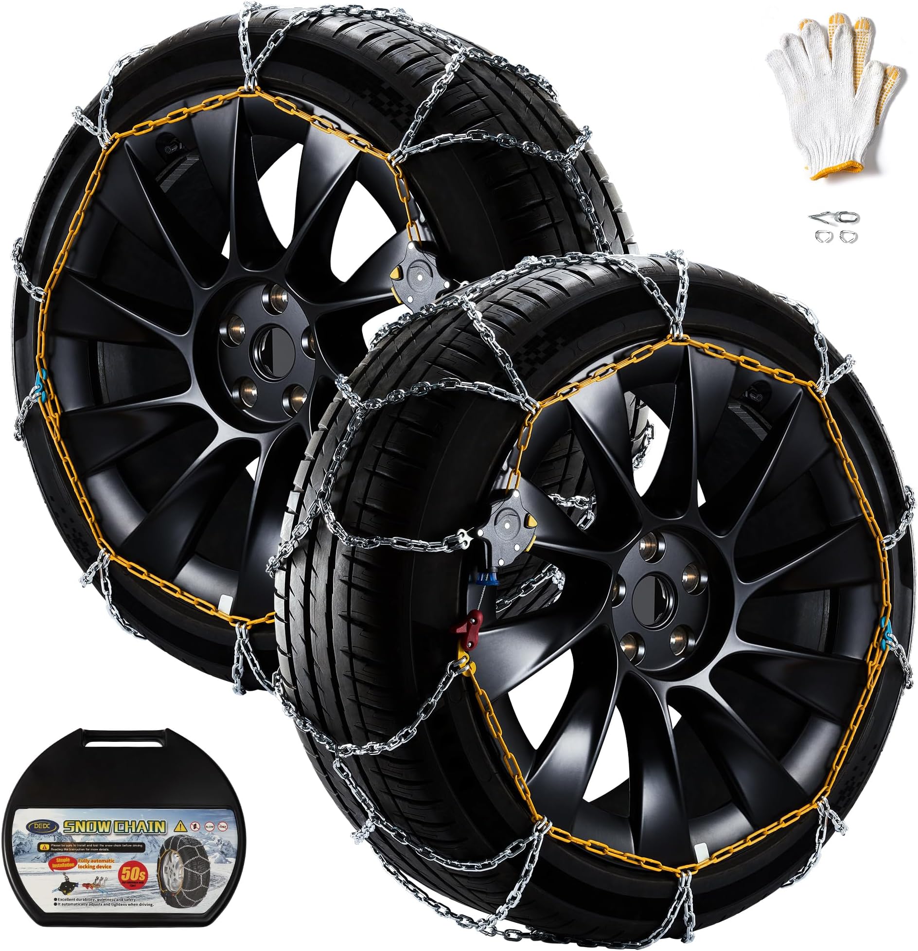 Amazon.com: DEDC Snow Chains for Car, Snow Tire Chains for SUVs and ...