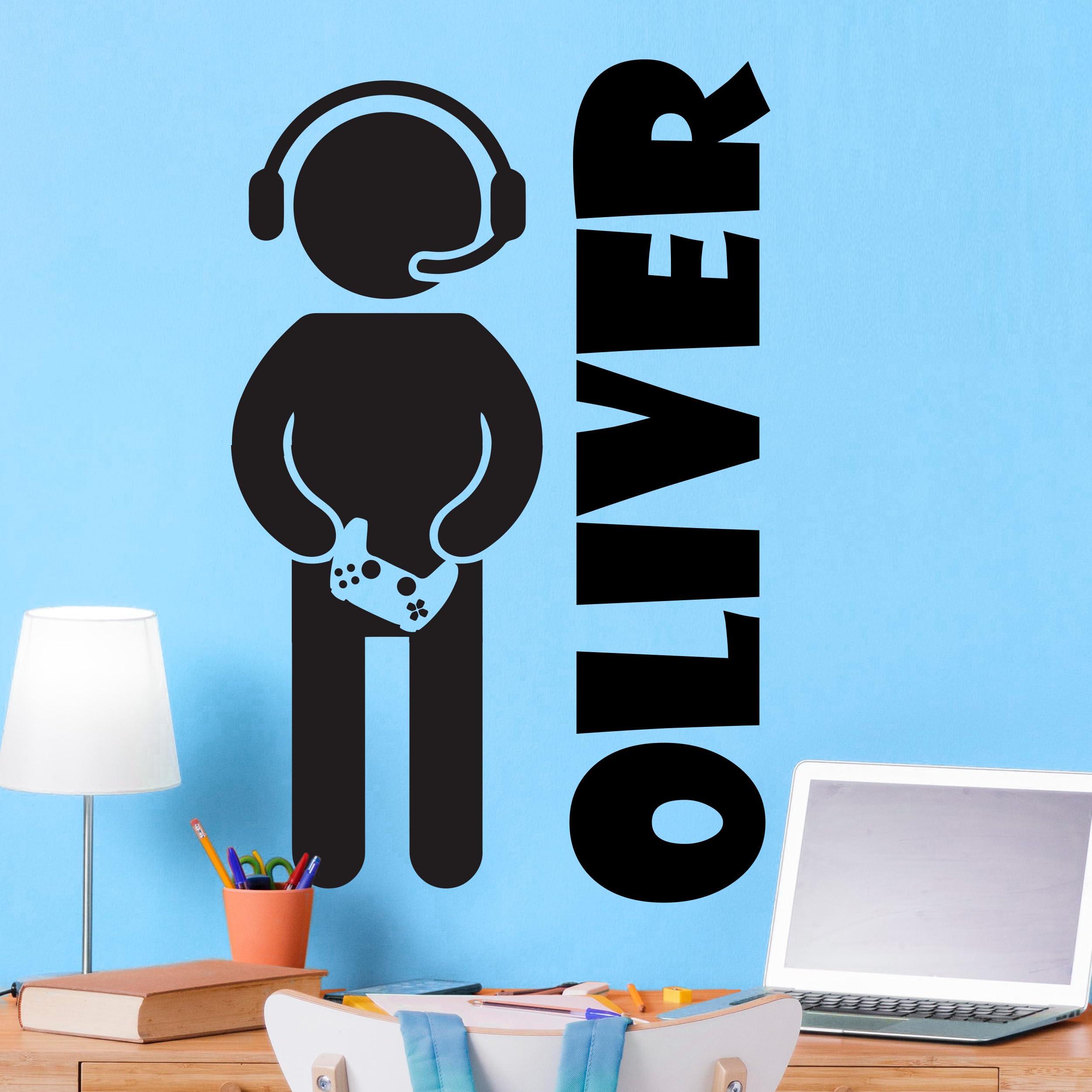 Amazon.com: Personalized Name Wall Decal Game Decal Gamer Room Decor ...