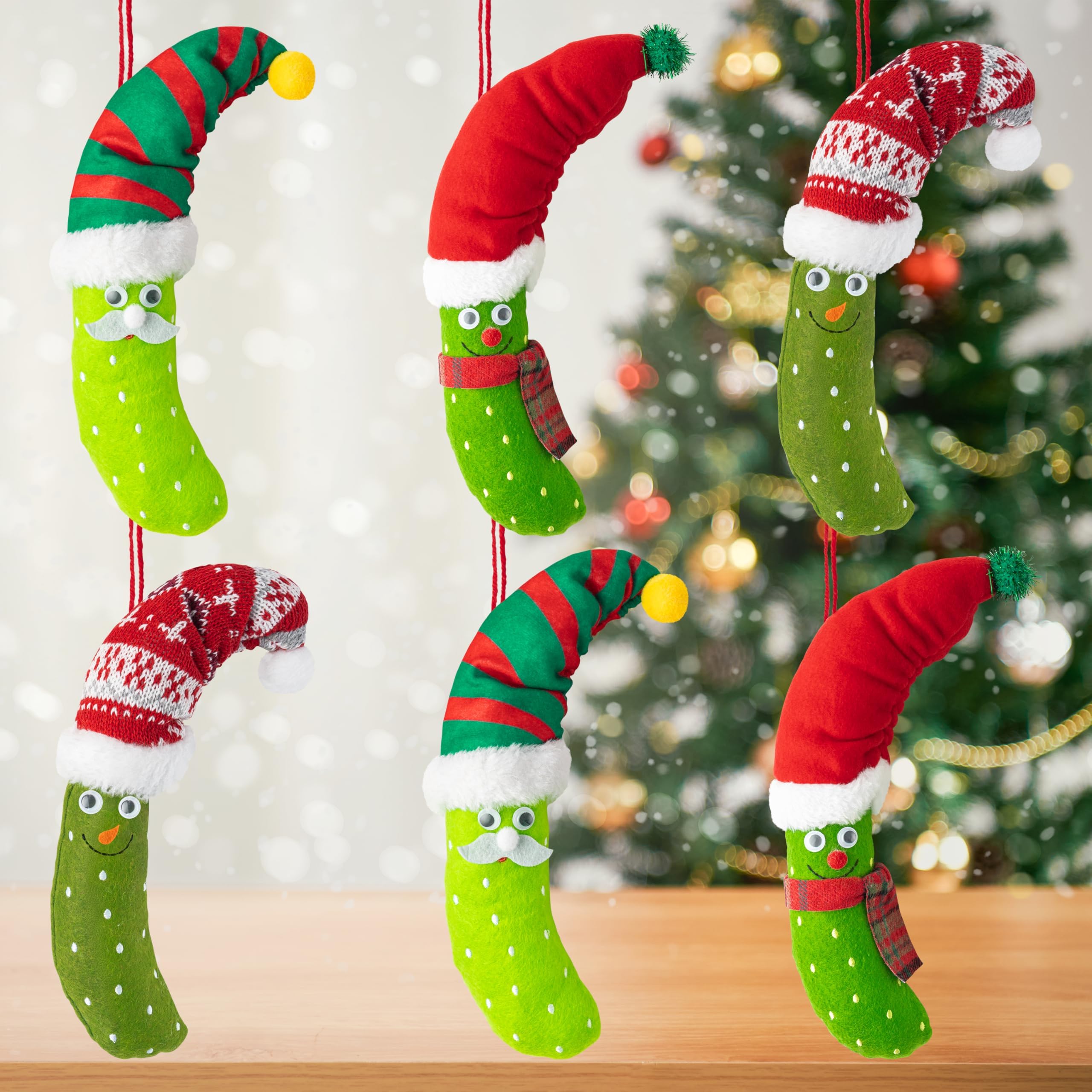 Amazon.com: Haooryx Christmas Winter Pickle Ornament - 6Pcs Christmas ...