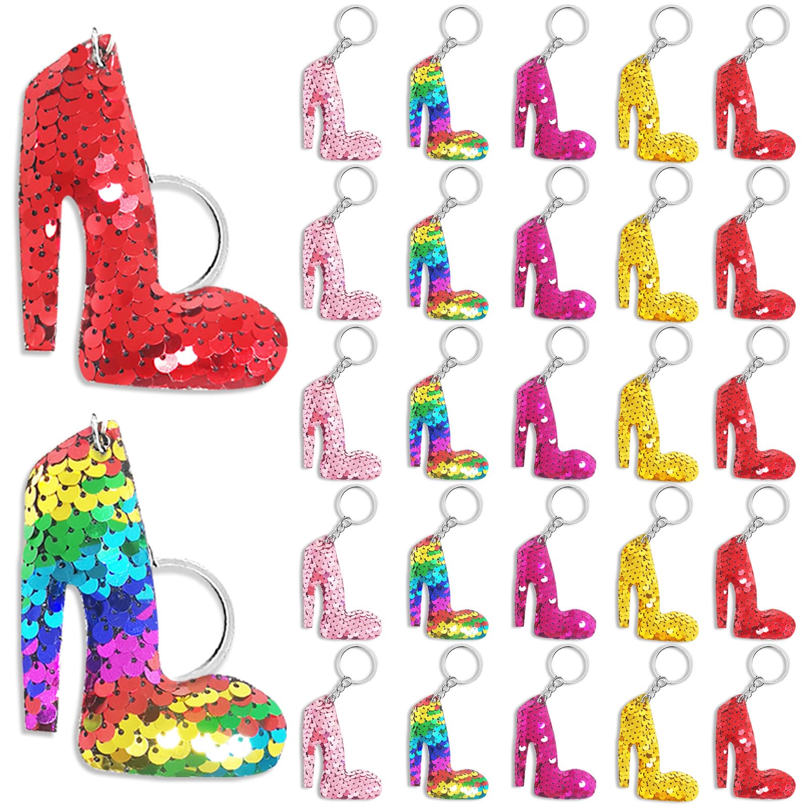 Amazon.com: CiciBear 25 Pack Highheel Sequin Keychains for Girl Party ...