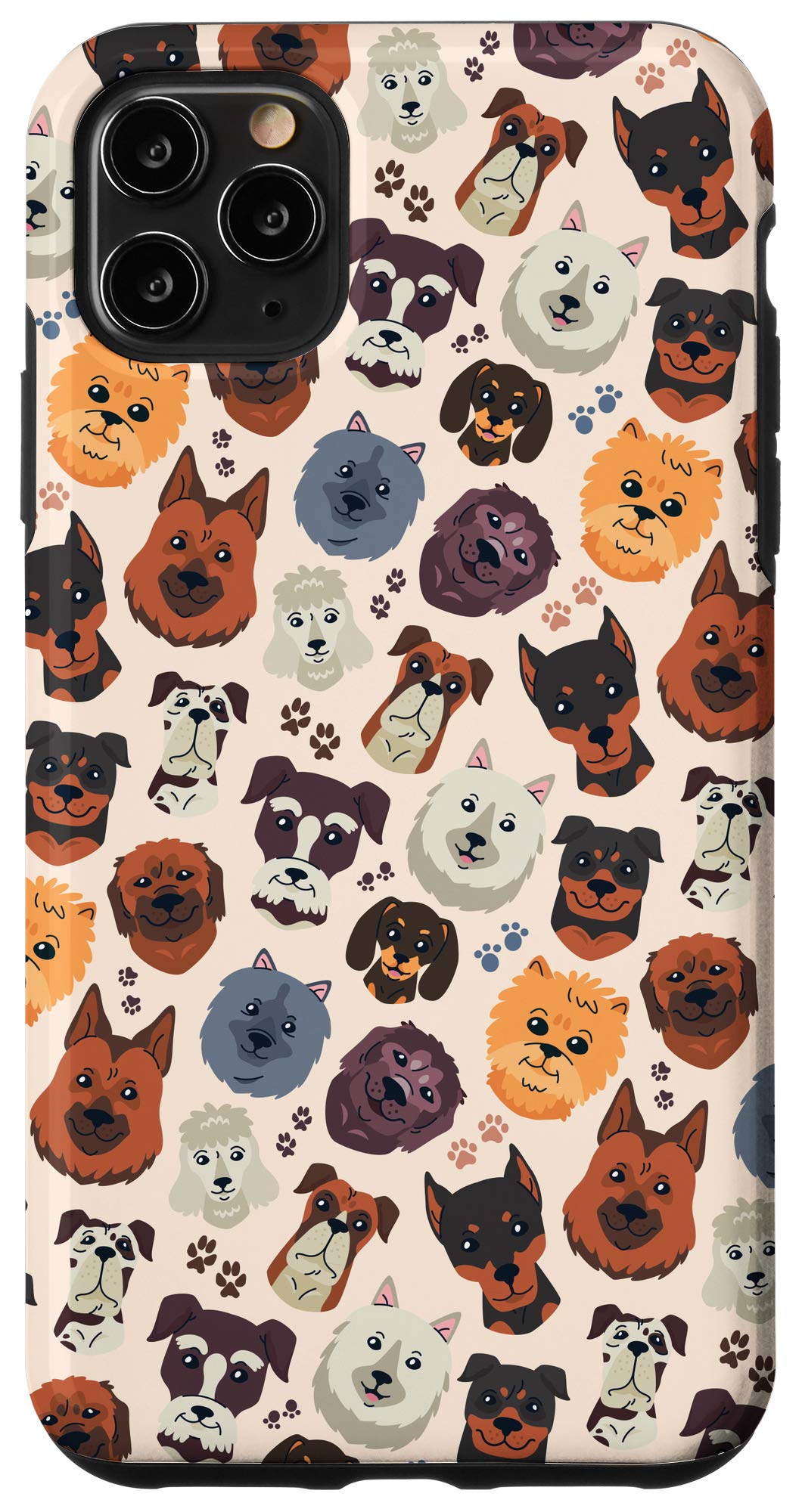 Snapklik.com : iPhone 11 Pro Max Dog Breeds Faces Cute Pattern Case