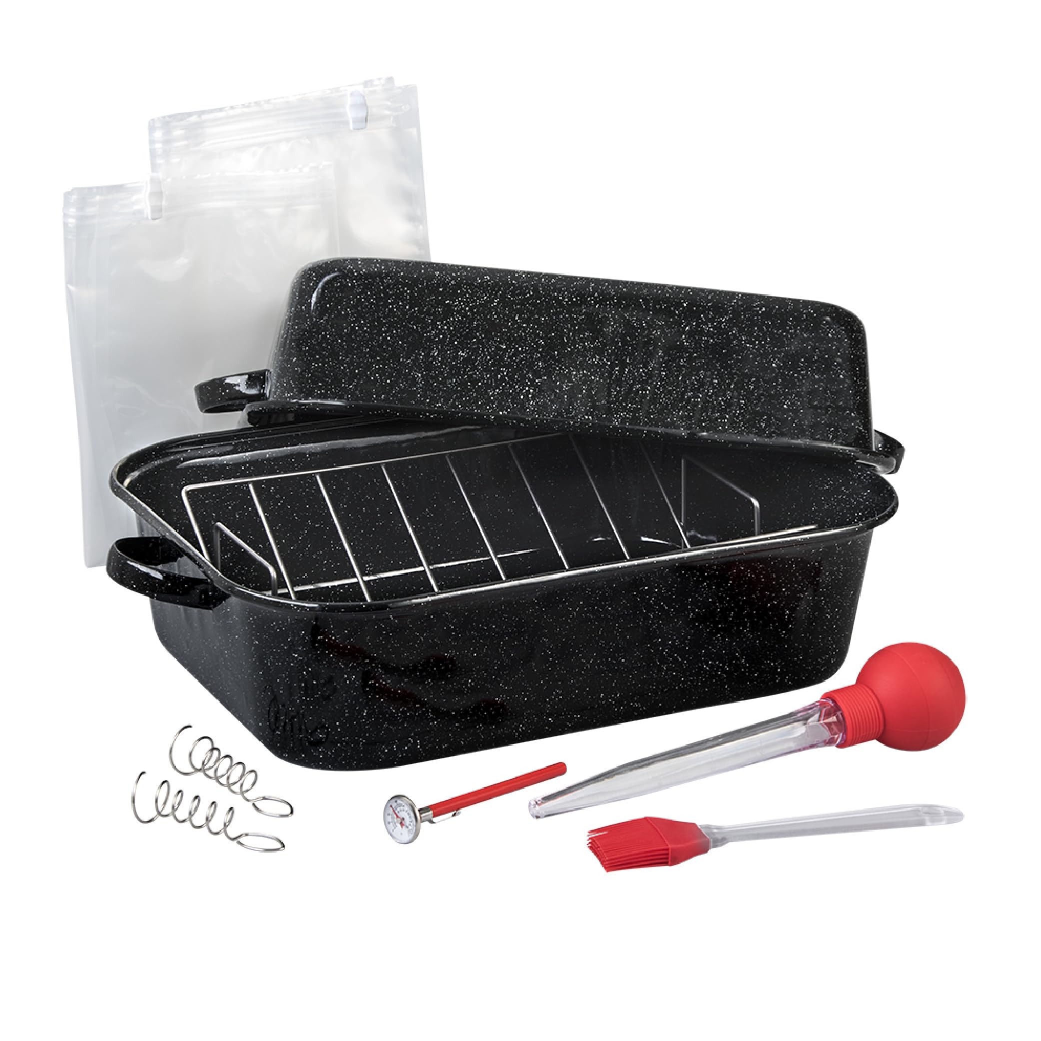 Amazon.com: Granite Ware 25 lb Rectangular Roaster Set (10pcs ...