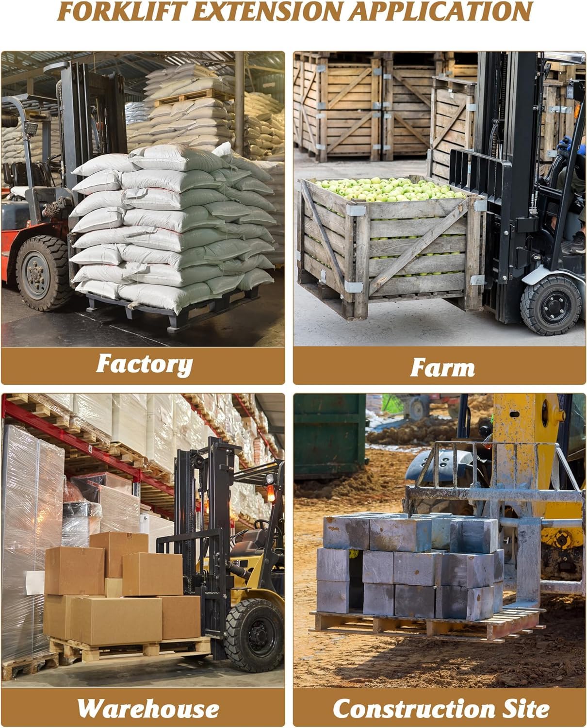 Snapklik.com : Forklift Pallet Extensions, 72 Inch Fork Extensions 5.3 ...