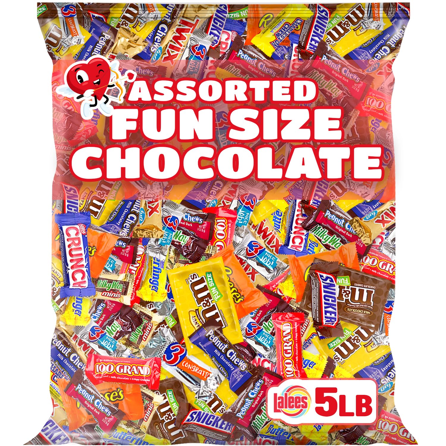 Buy Valentines Day Chocolate Candy Mix - 5 Lb - Assorted Fun Size ...