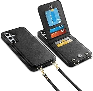 Amazon.com: Vofolen for Samsung Galaxy S24 FE Case with Card Holder Crossbody Lanyard Strap ...