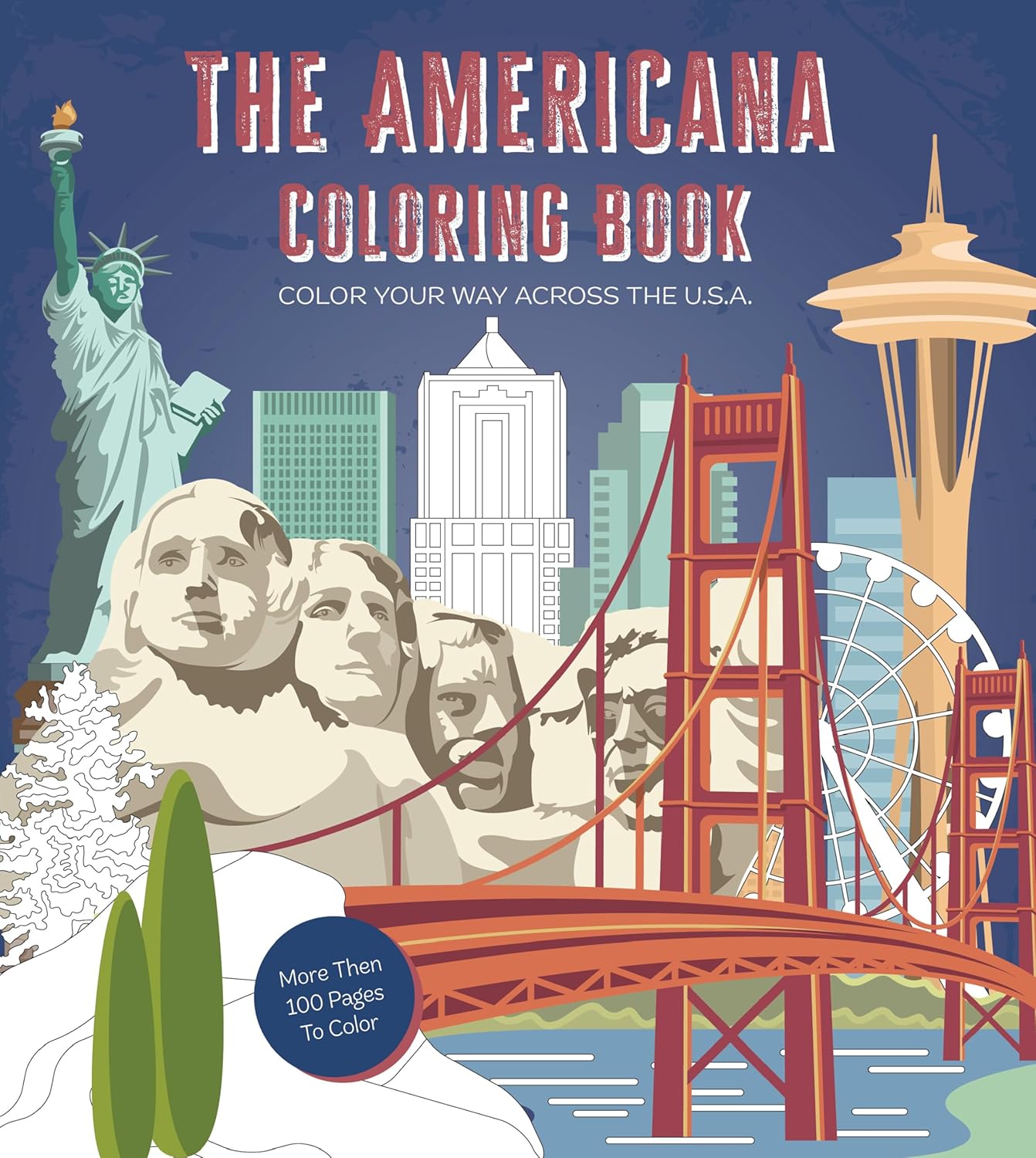 Amazon.com: The Americana Coloring Book: Color Your Way Across the U.S ...