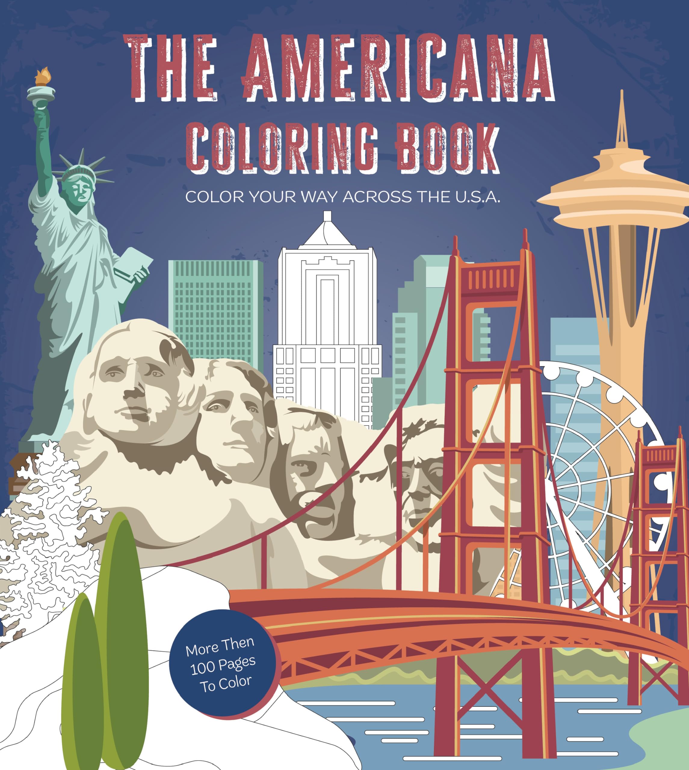 Amazon.com: The Americana Coloring Book: Color Your Way Across the U.S ...