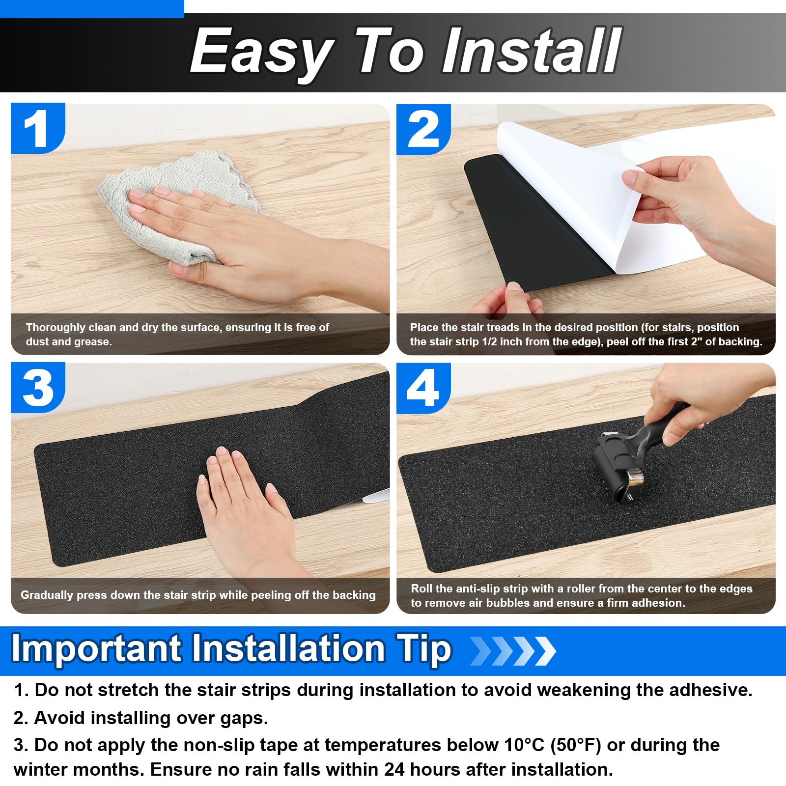 Snapklik.com : SMILOOL Outdoor Stair Treads Non-Slip Step Strips For ...