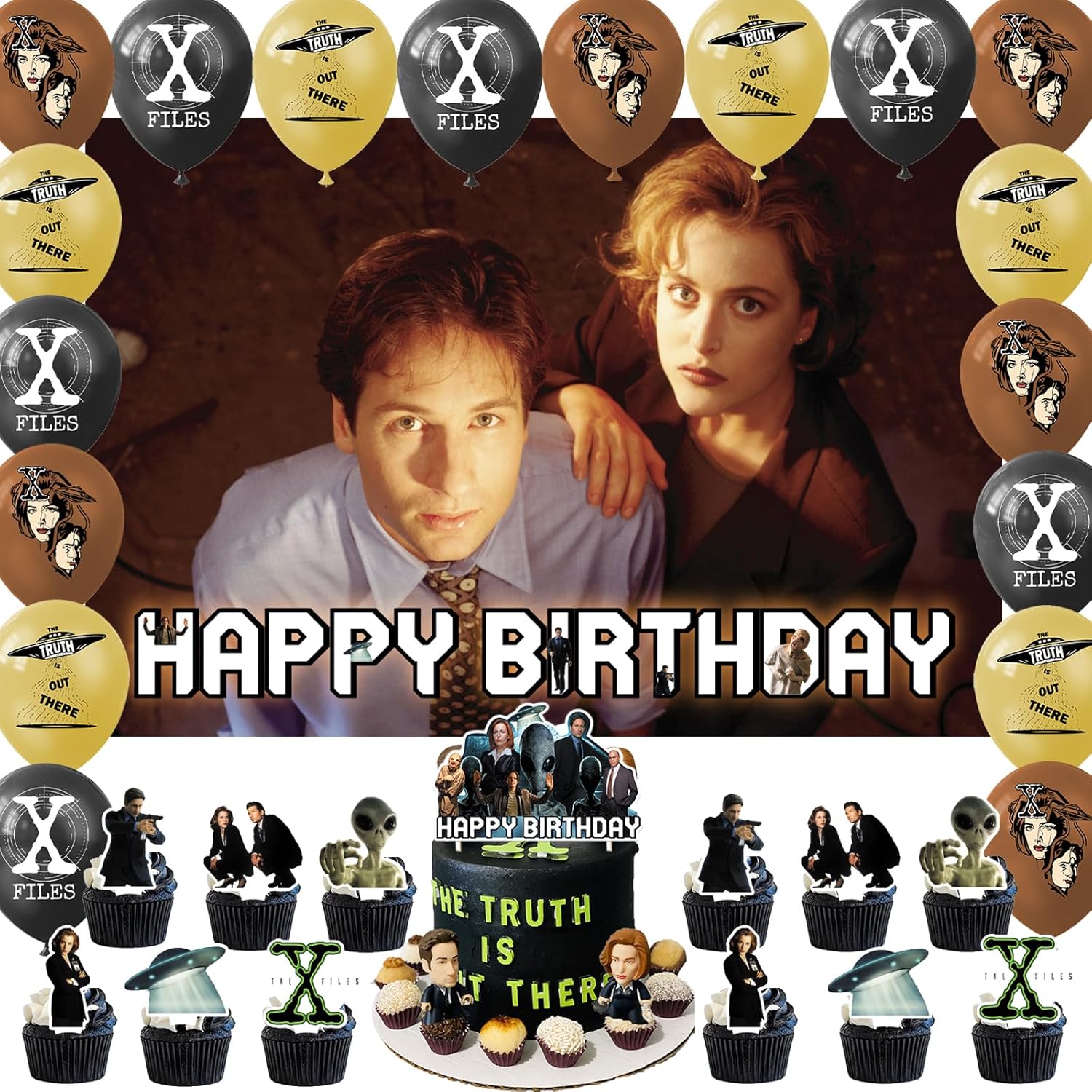 Amazon.com: X-Files Birthday Party Decoration, Include Classic Sci-Fi ...