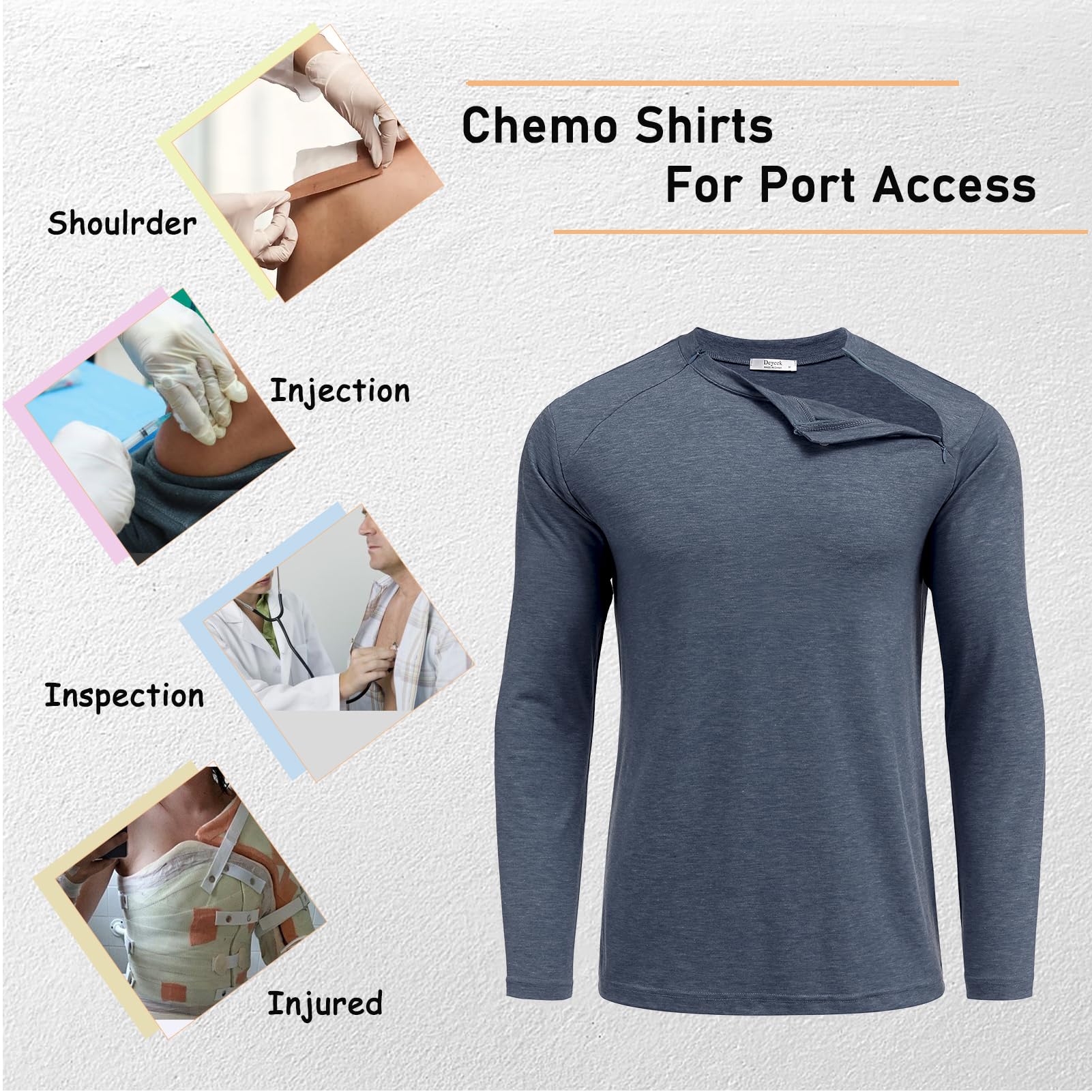 Snapklik.com : Unisex Chemo Shirts For Port Access Chemotherapy Must ...