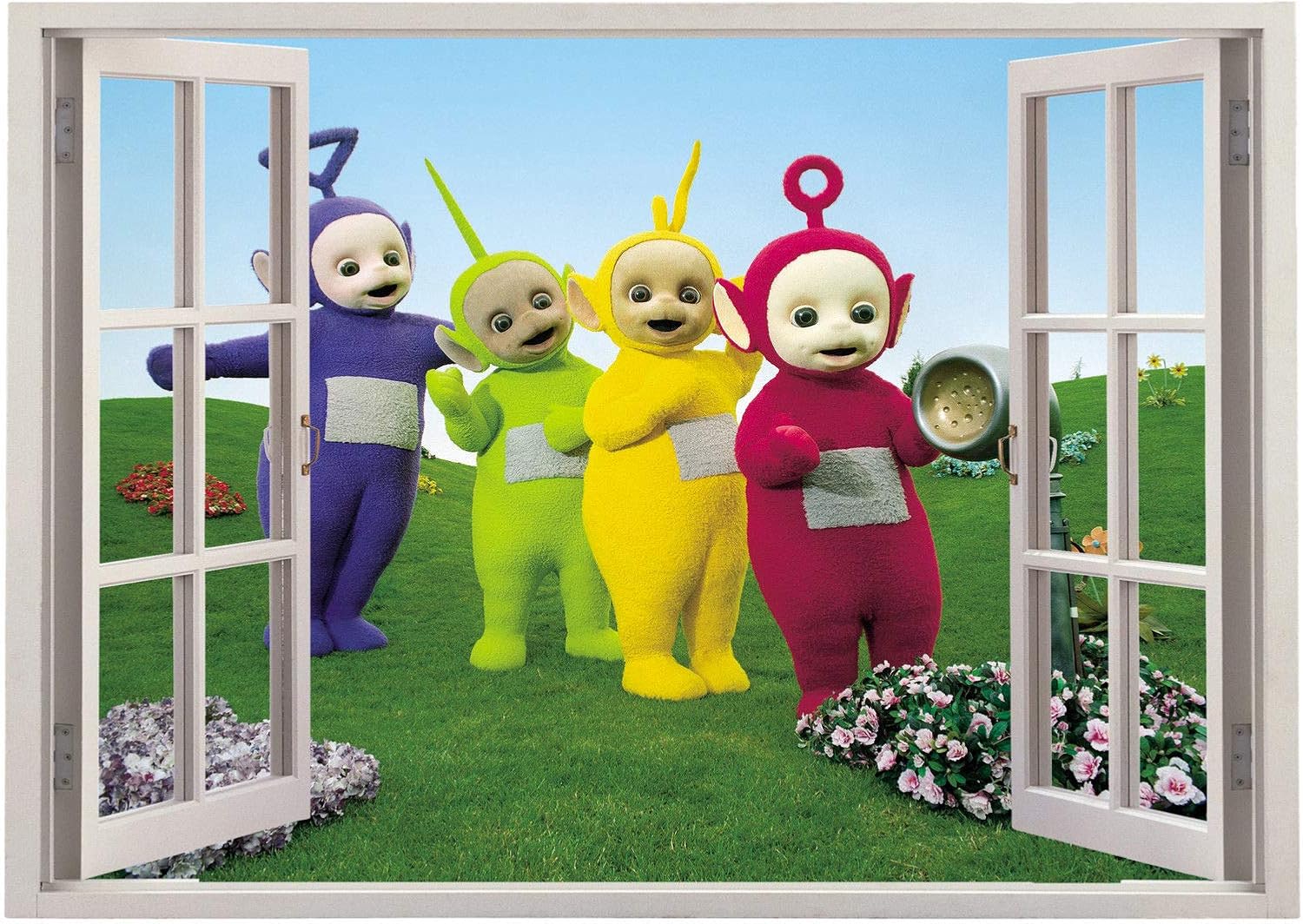 TOP PRINTS Teletubbies Tinky Winky Dipsy Laa 3D Window Smashed Wall ...