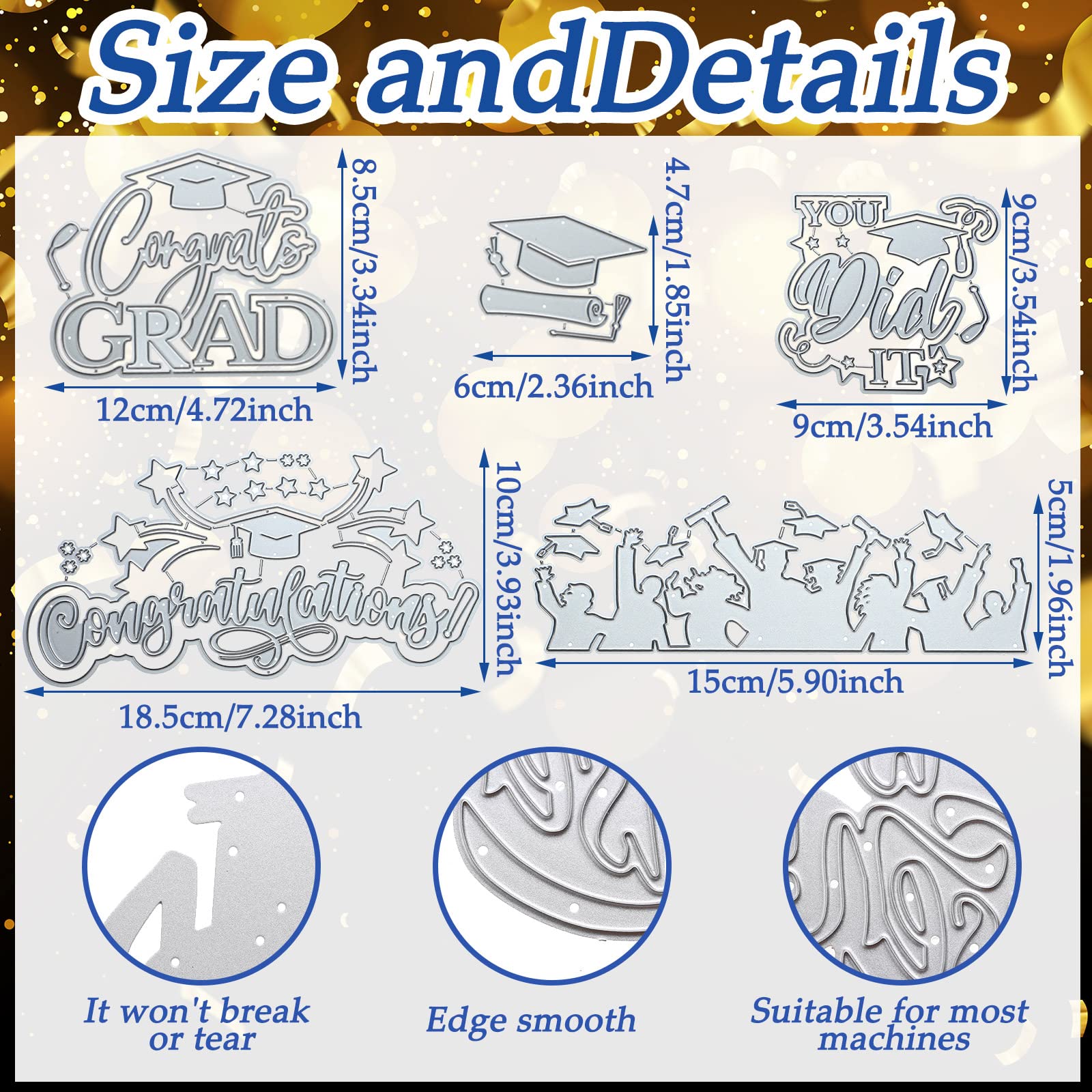 Snapklik.com : 5 Pcs Graduates 2025 Die Cuts For Card Making Metal ...