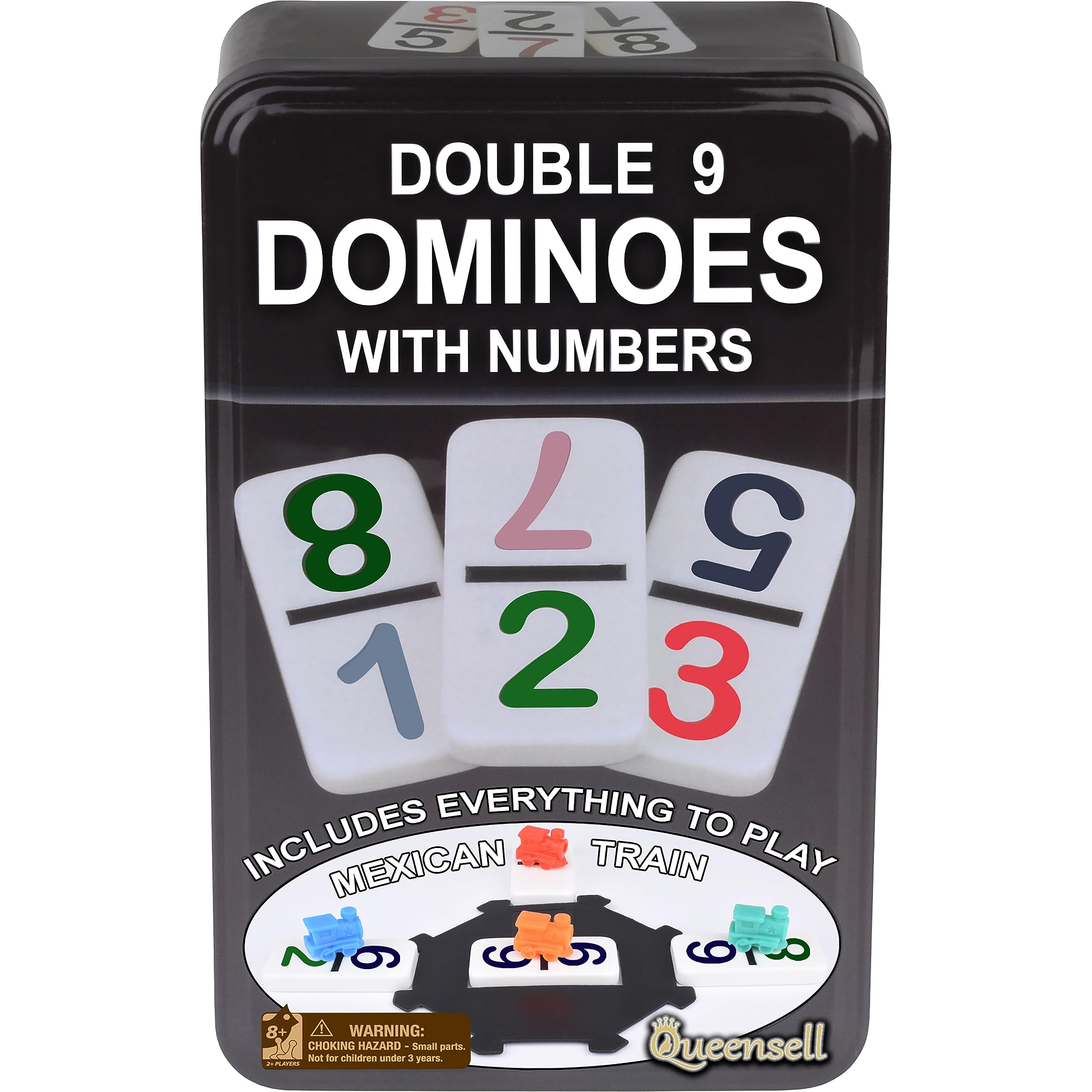 Buy Queensell Large Double Nine Dominoes Set - Mexican Train Dominoes ...