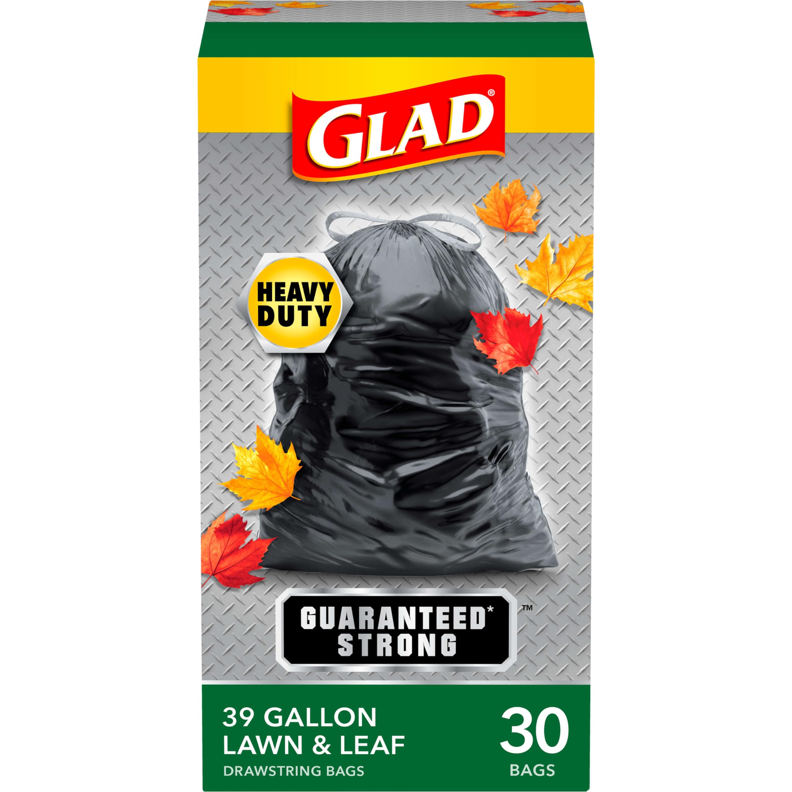 Amazon.com: Glad Extra Large Drawstring Lawn and Leaf Bags, 39 Gallon ...