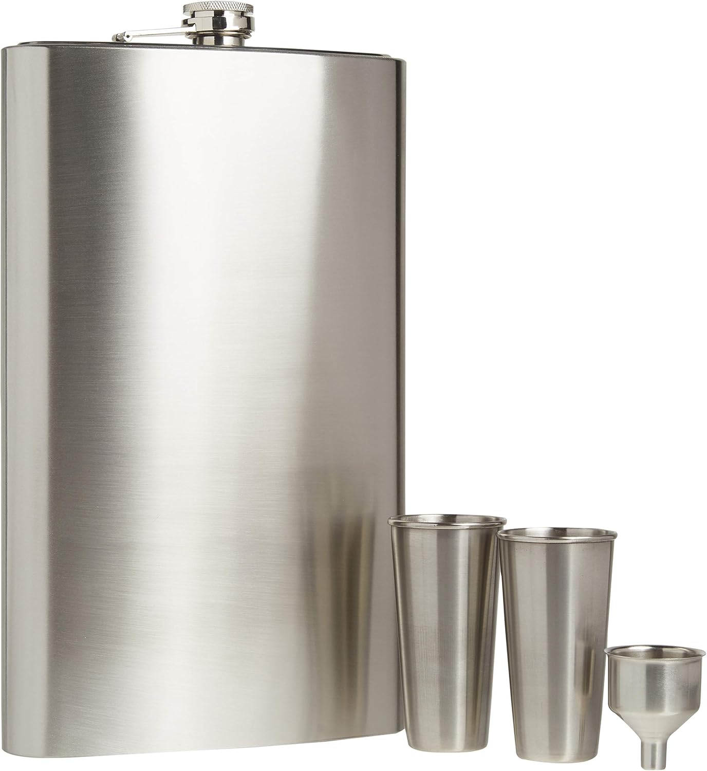 Amazon.com | BF Systems Maxam 4 Piece"Giant Shot" Stainless Steel Flask ...