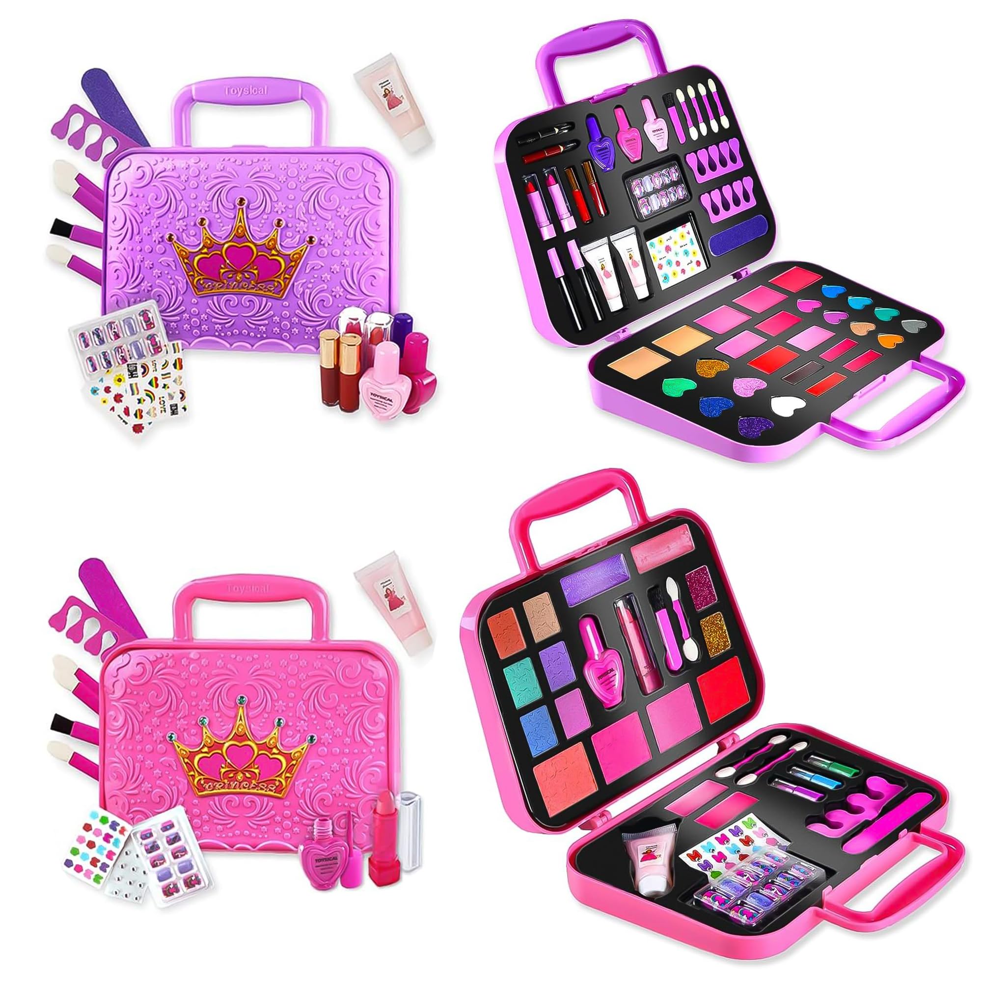 Amazon.com: Toysical Kids Makeup Kit for Girl & 51 PCS Pretend Makeup ...