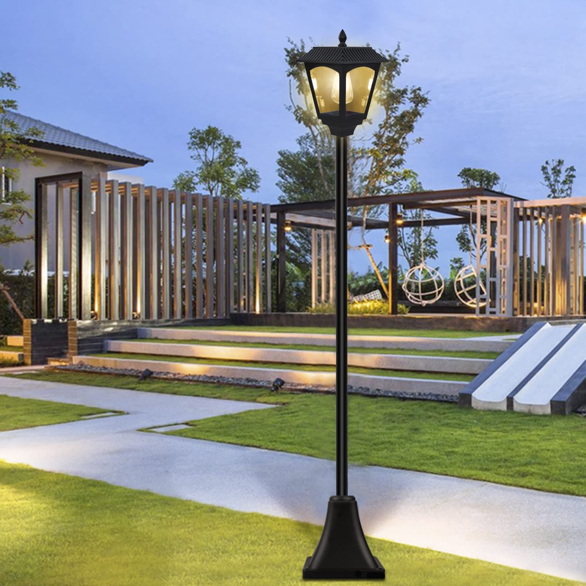 Dynaming 100 Lumen Solar Post Lights, 67 Inch Outdoor Solar Powered ...