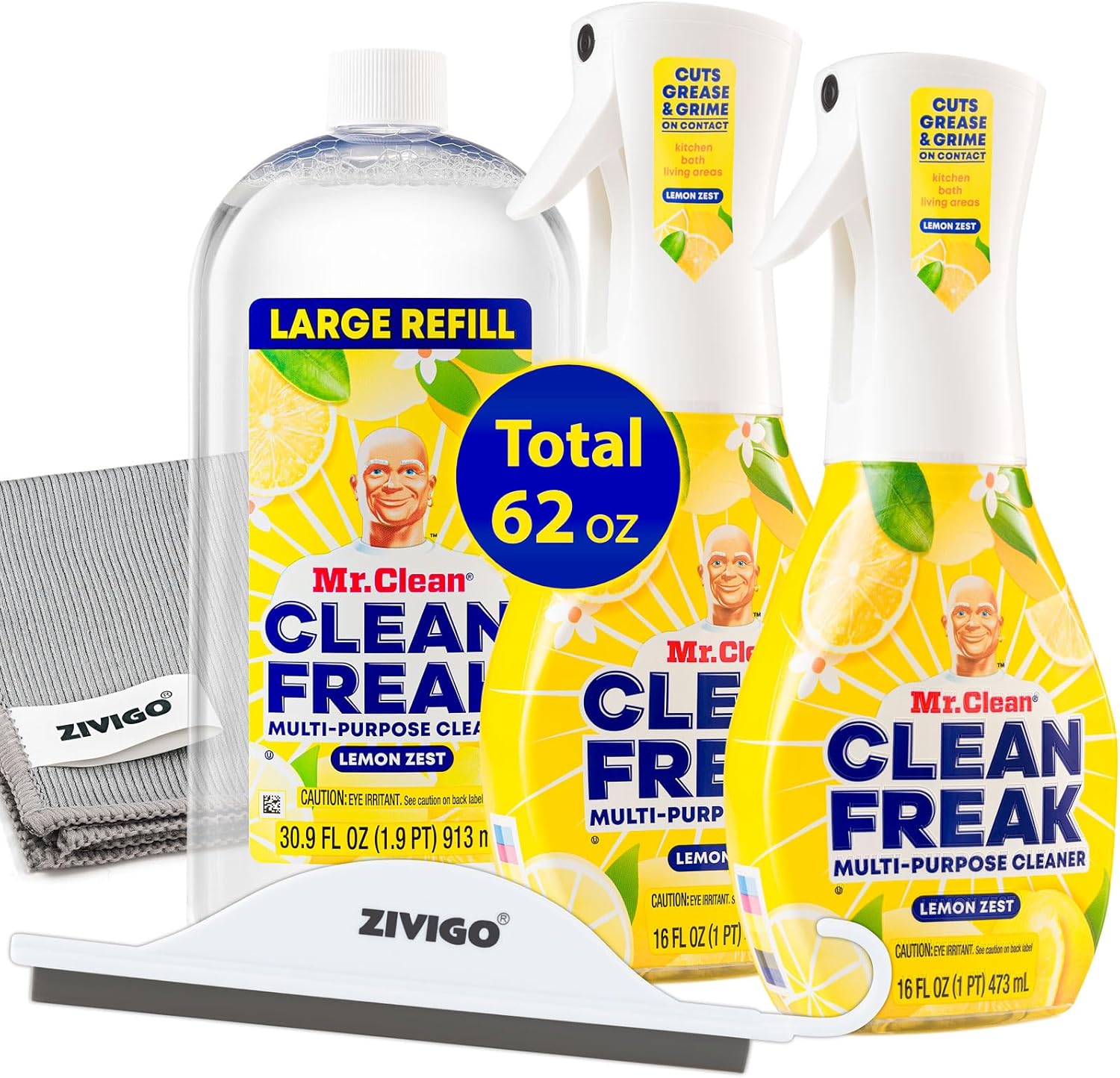 Amazon.com: 3 Clean Freak-Multi Surface Cleaning Spray, Lemon Zest ...