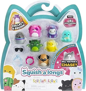 Amazon.com: Squish-a-longs 8 Pack (Style 1- W2) - (8) 1” Mini-Squish ...