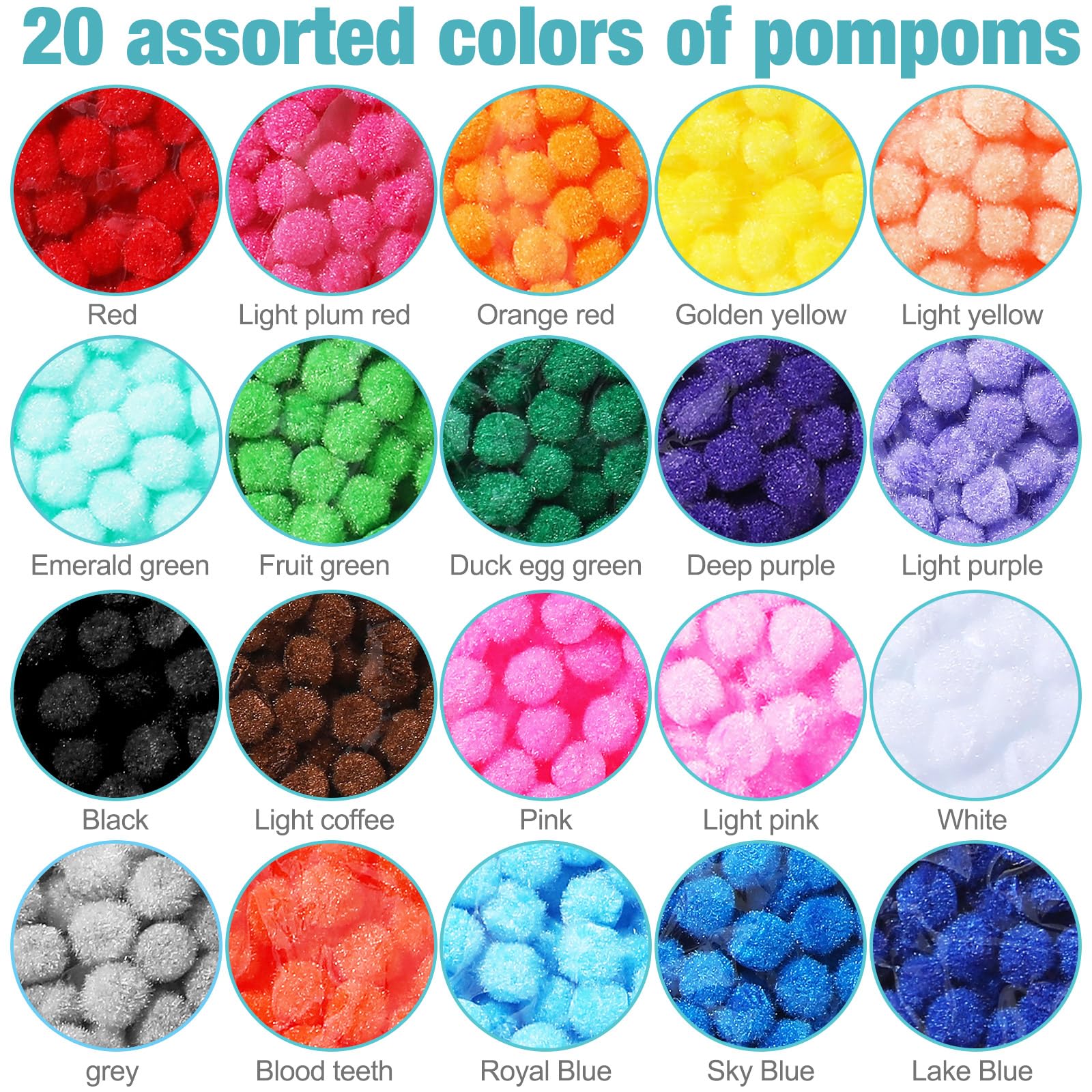 Snapklik.com : 10000 Pcs Multicolor Pom Poms For Crafts 1 Cm Fuzzy ...