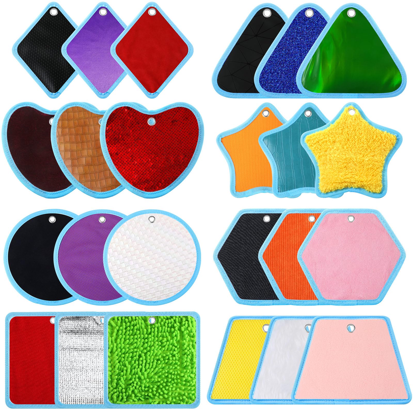 Buy Meooeck 24 Pcs Mini Sensory Mats Textured Sensory Tiles 8 Different ...