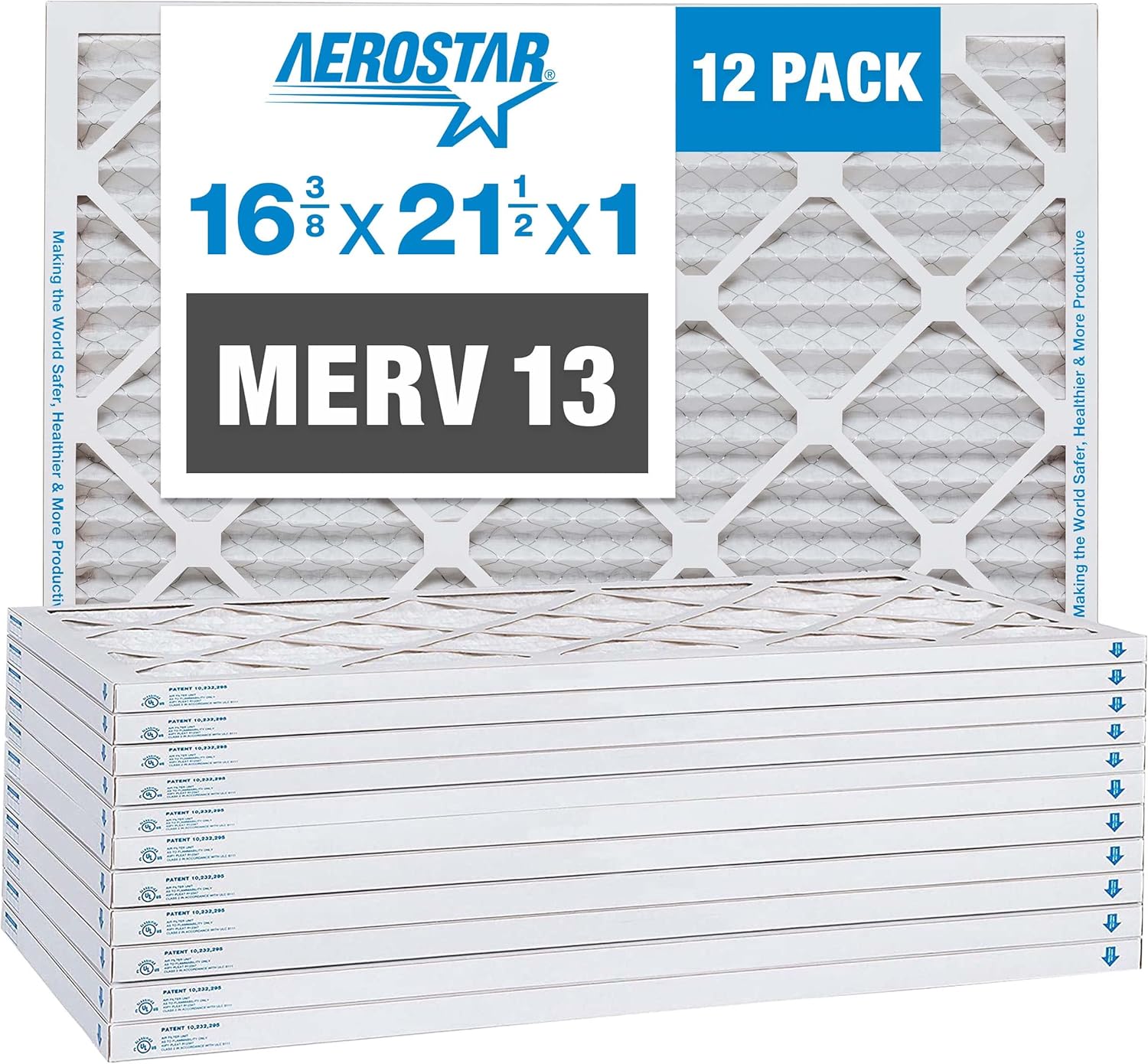 Aerostar 16 3 8x21 1 2x1 MERV 13 Pleated Air Filter AC Furnace Air aerostar-16-3-8x21-1-2x1-merv-13-pleated-air-filter-ac-furnace-air
