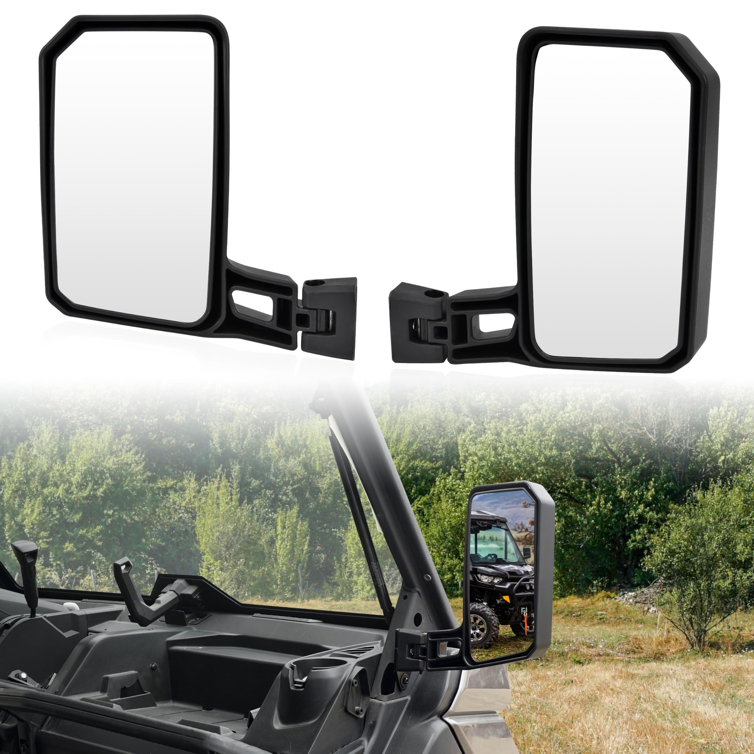 Amazon.com: POKIAUTO Large Side Mirrors for Can-Am Defender No Door ...