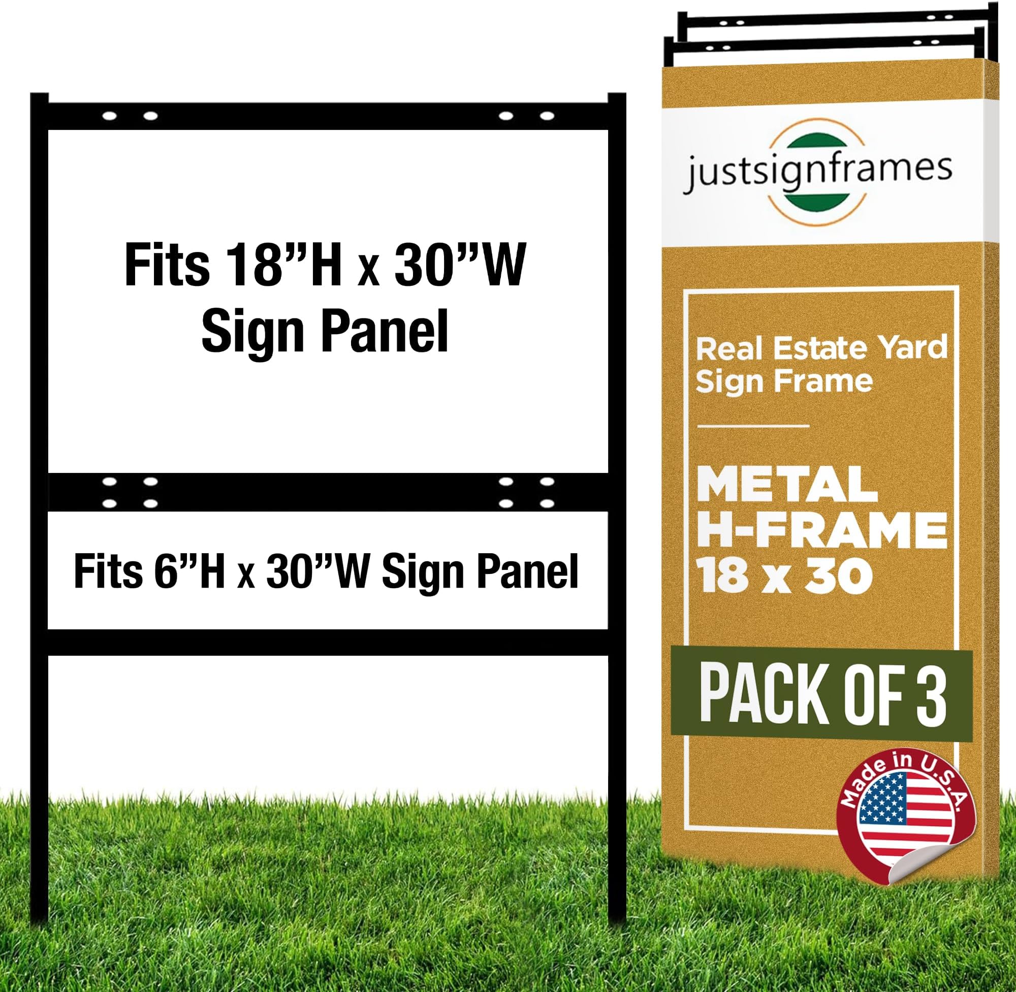 Amazon.com: Real Estate Yard Sign Metal H-Frame (Pack of 1), Easy Slide ...