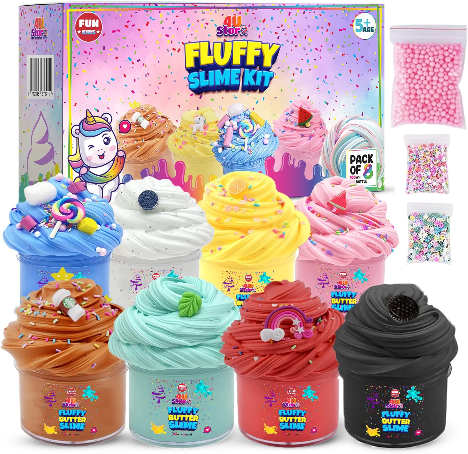 4USTORE (800ML) Butter Slime Kit for Kids, Girls & Boys - Non-Sticky ...