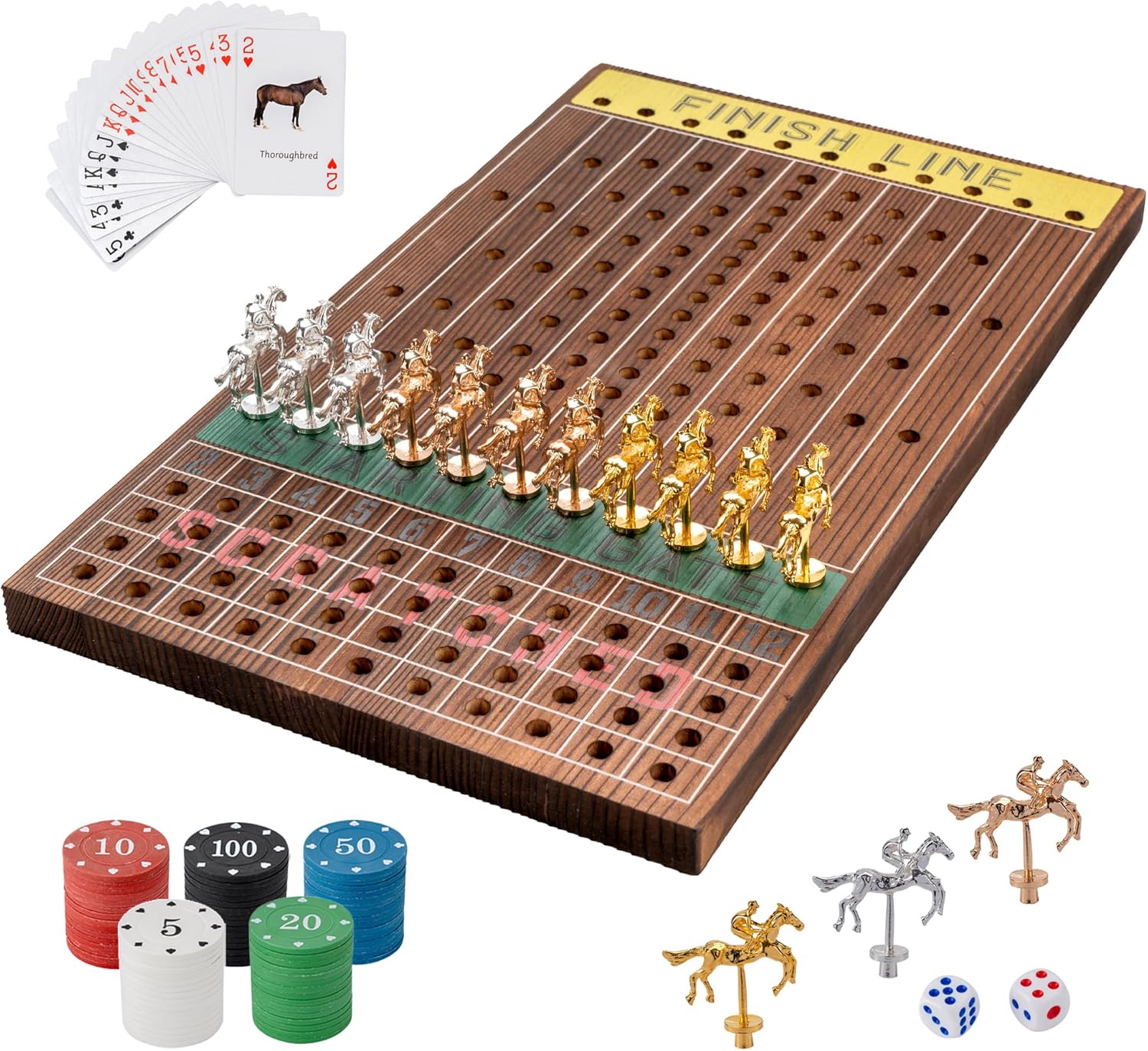 Amazon.com: Horse Racing Game with 11 Luxury Metal Horses, Strategy ...