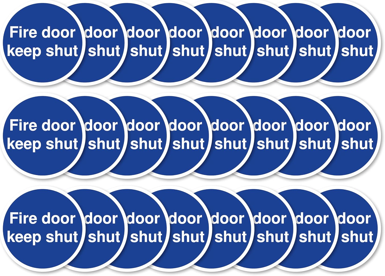 Fire Door Keep Shut Signs 80mm x 80mm Multi Pack Strong Adhesive Vinyl ...