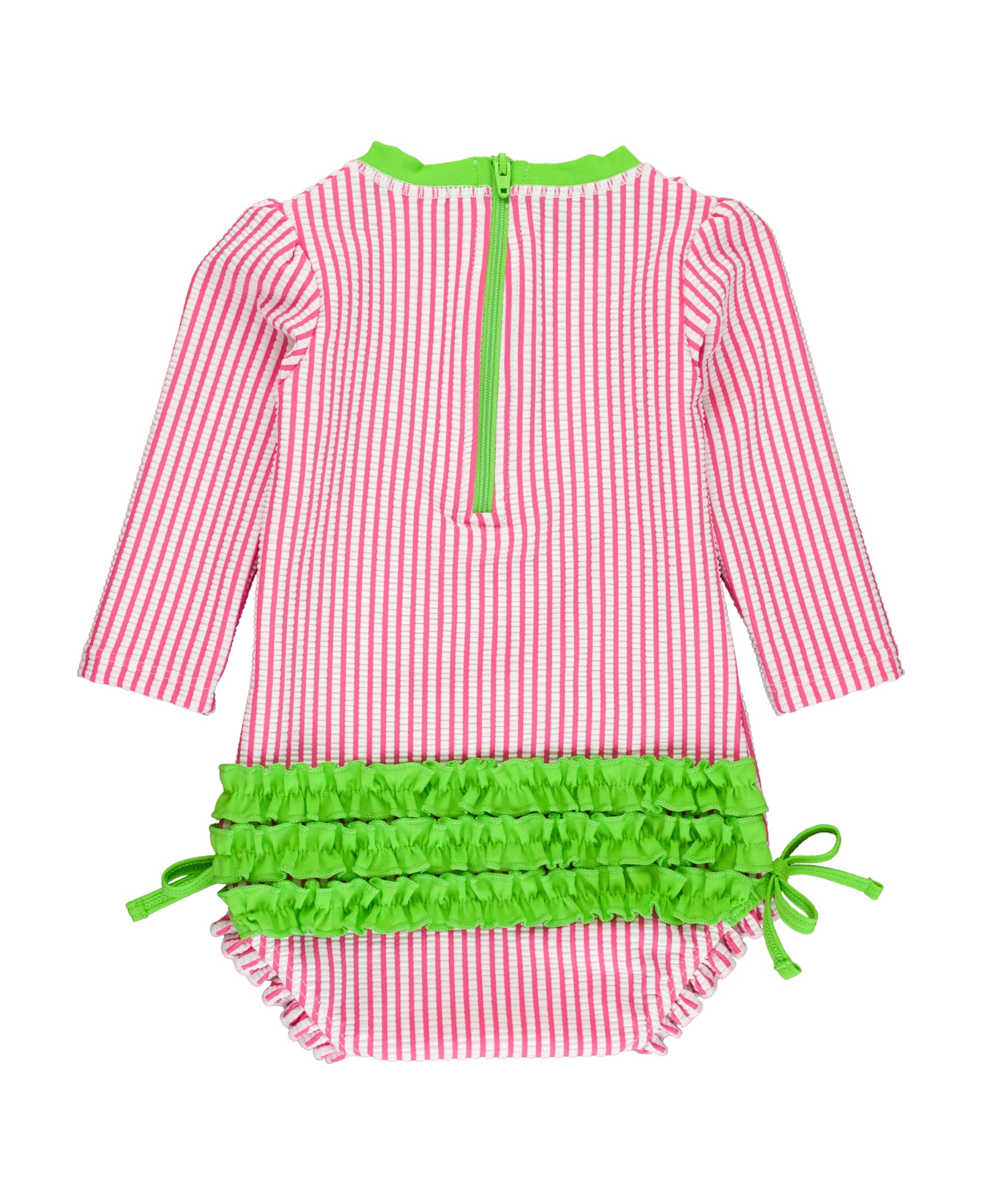 Snapklik.com : RuffleButts Hot Pink Seersucker Long Sleeve One Piece ...