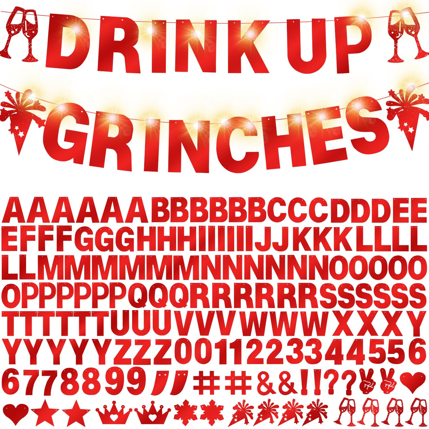 Amazon.com: 175Pcs Glitter Customizable Banner Kit DIY Custom Letter ...