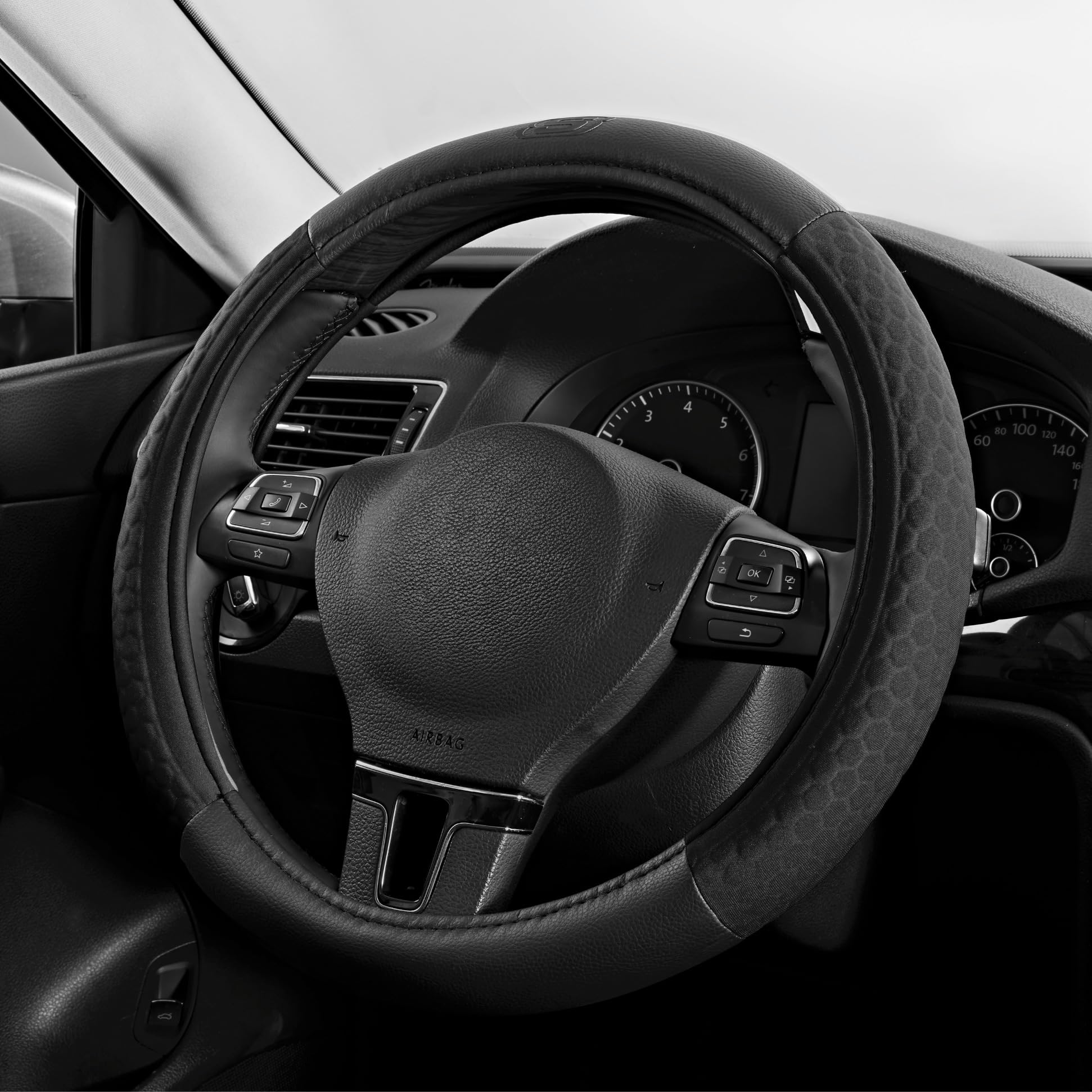 Amazon.com: Skechers Steering Wheel Cover,Leather Steering Wheel Cover ...