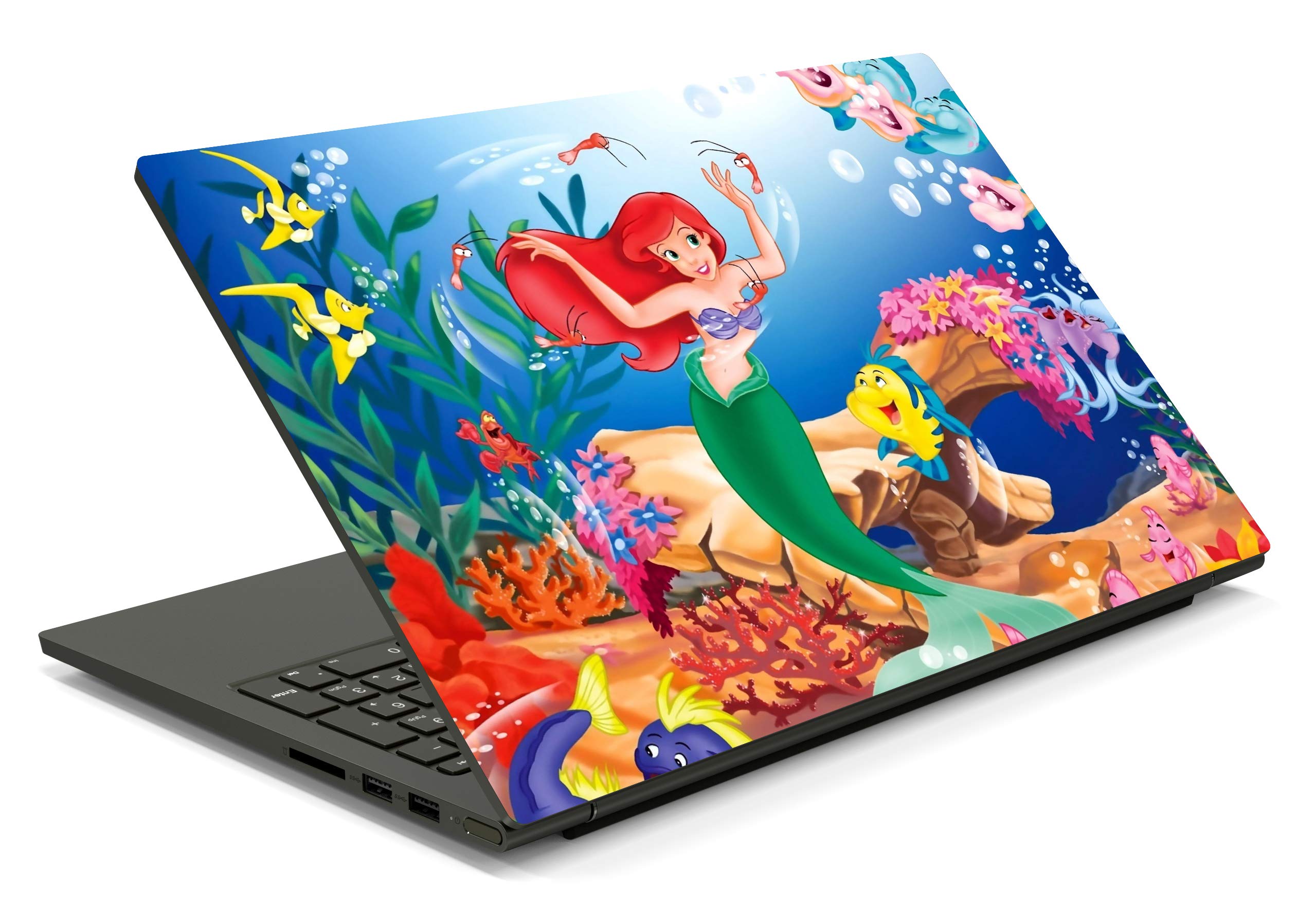 ISEE 360® Mermaid Cartoon Animation Laptop Skin Cover Laminated ...